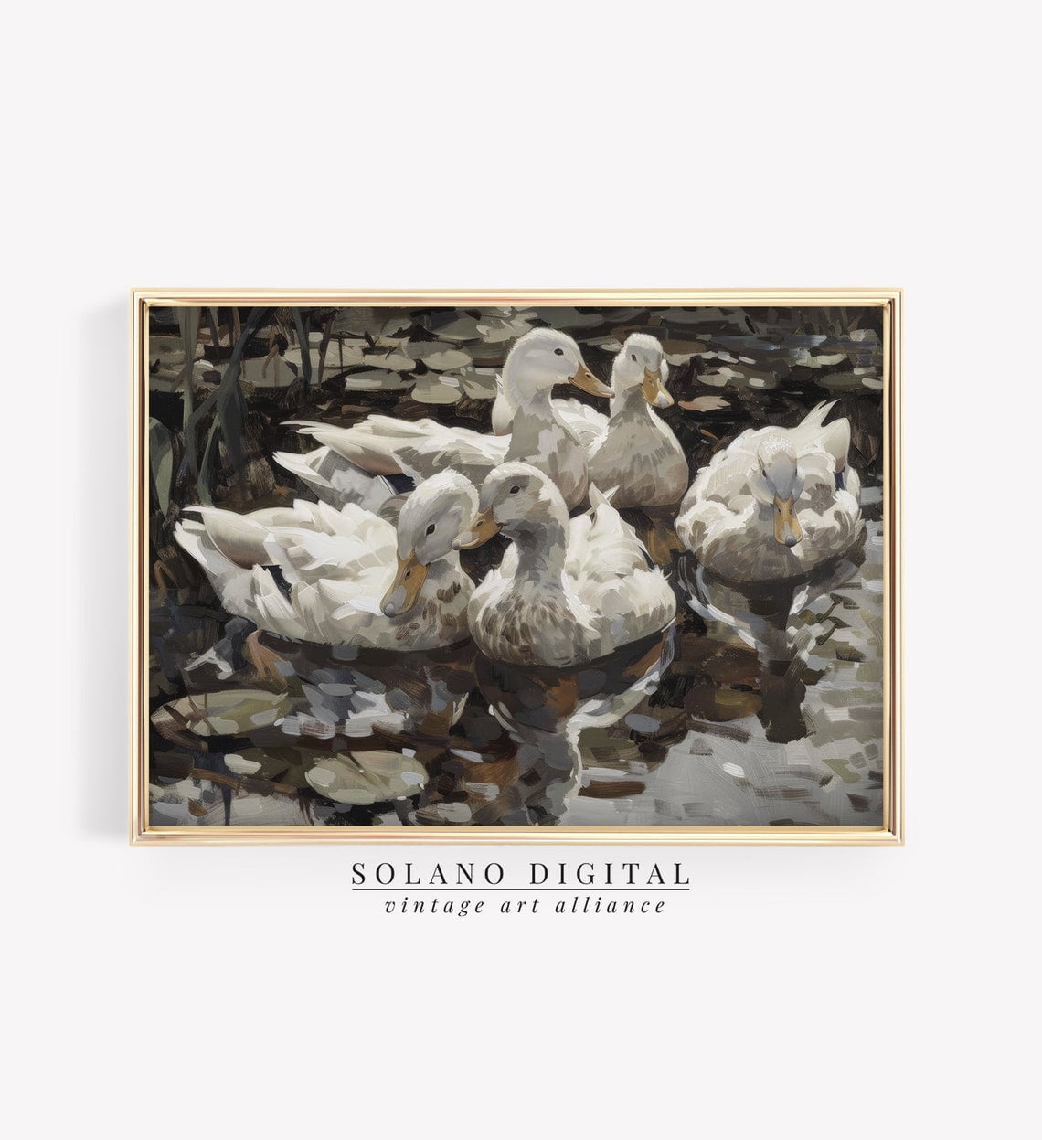 Spring Art, Easter Ducklings, Animal Vintage Painting, Farmhouse Art ...