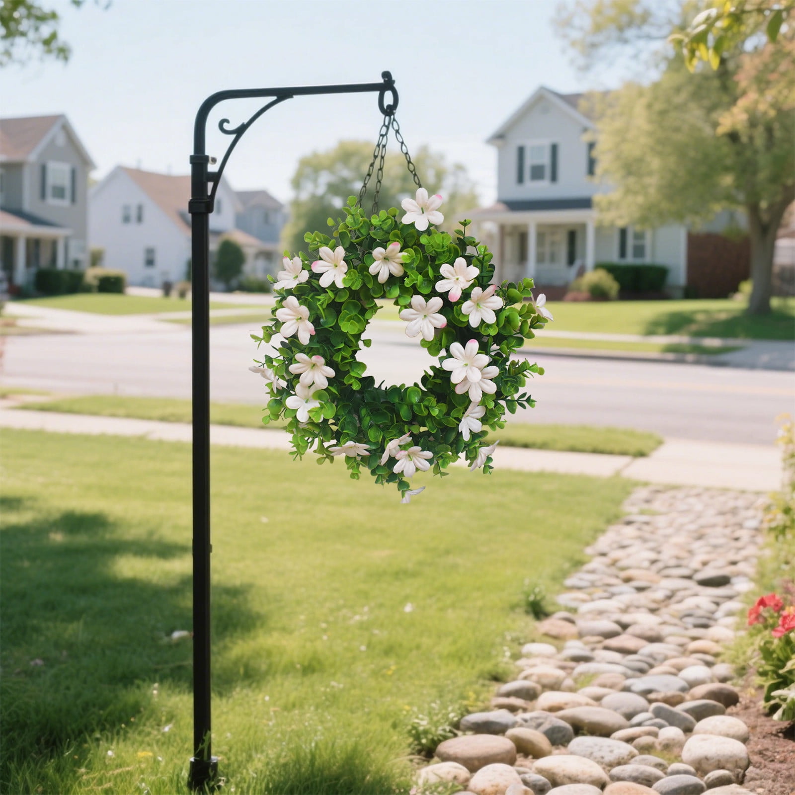 Spring Artificial Eucalyptus Wreath, Weather Resistant Front Door ...