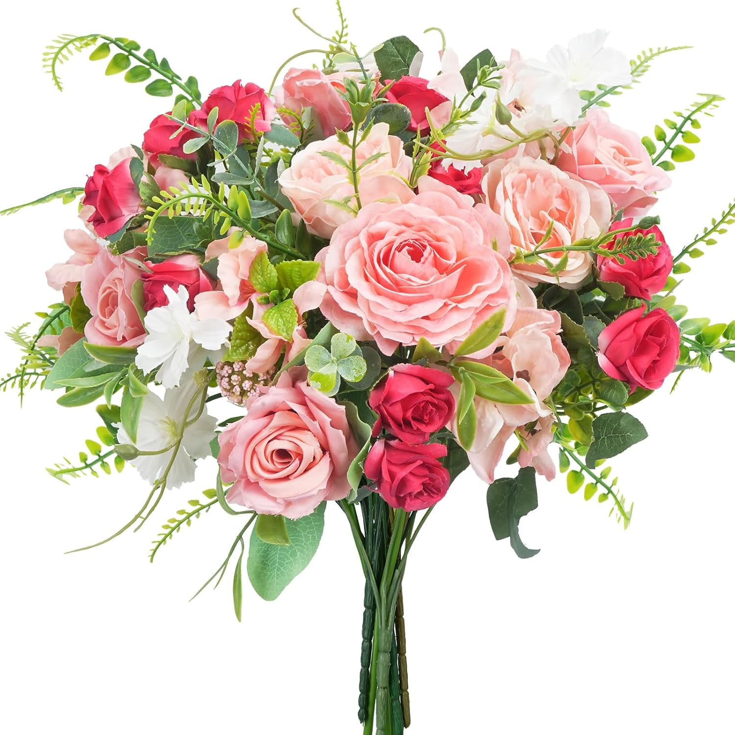 Spring Artificial Flowers Silk Rose Bouquets with Hydrangea Faux ...