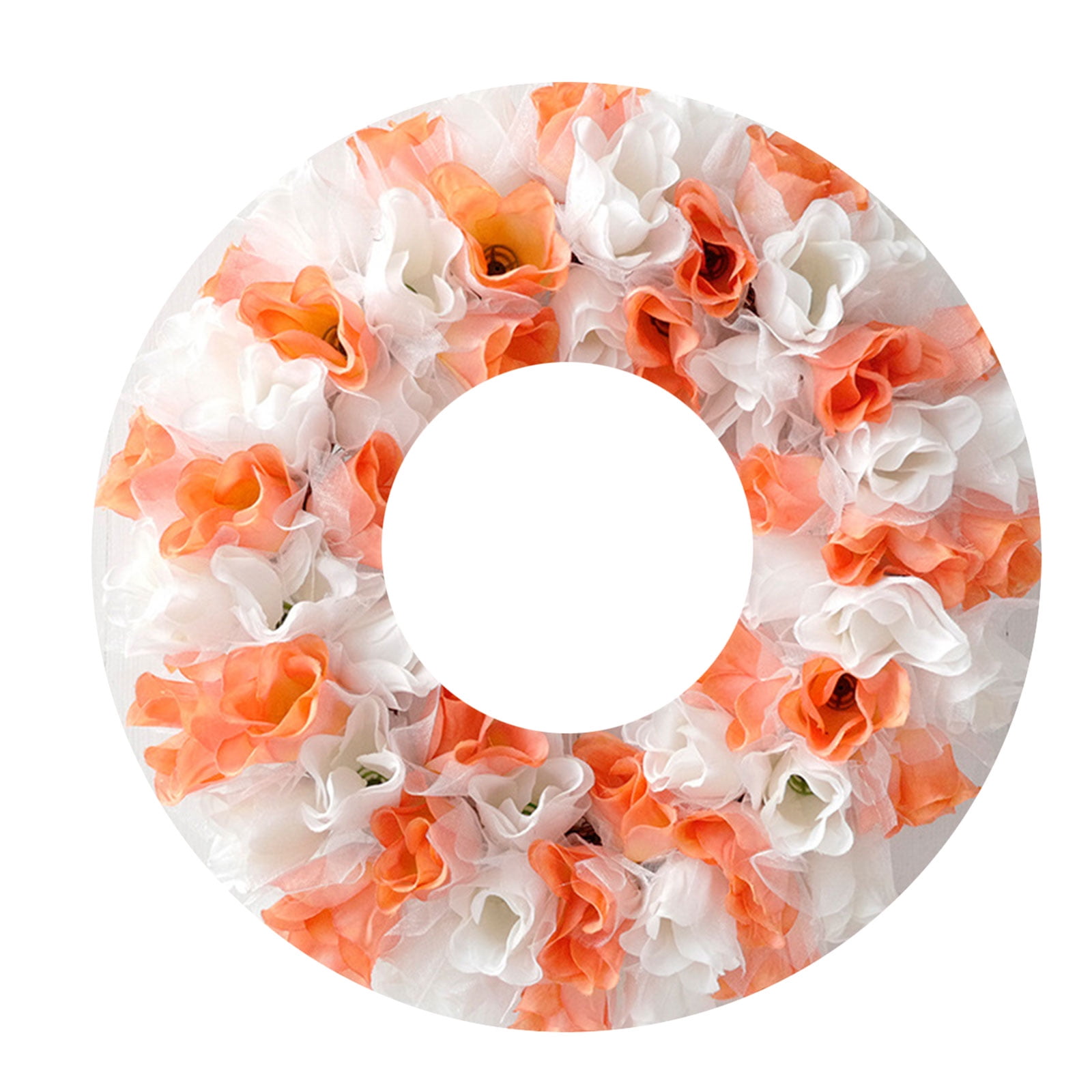 Spring Artificial Plastic Tulle Rose Flower Wreath for Front Door ...