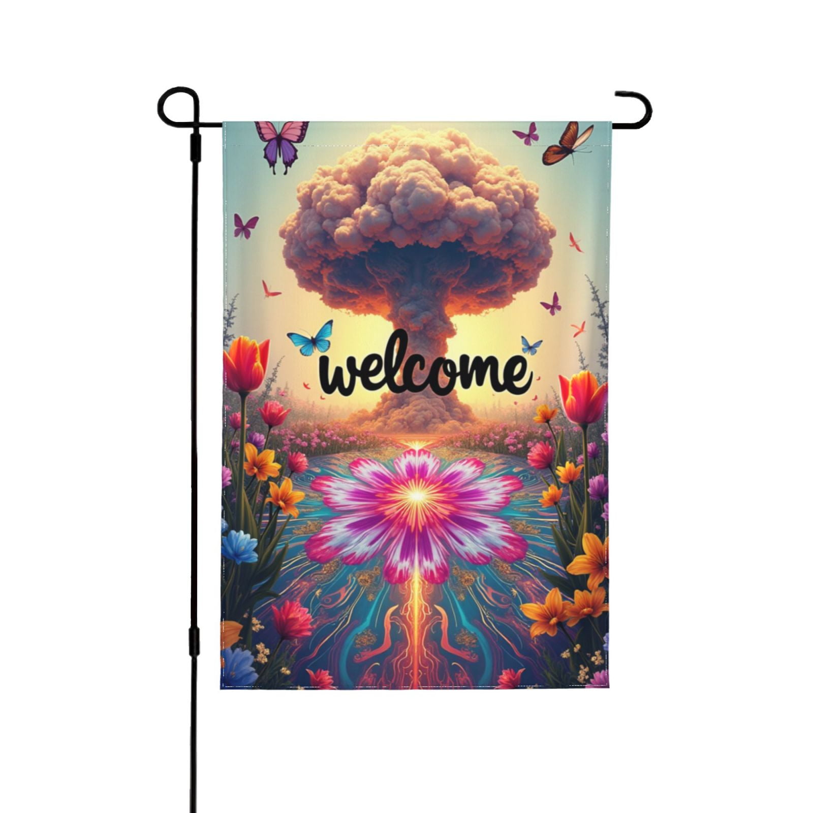 Spring Autumer Garden Flag Welcome For Outside Computer Generated Image ...