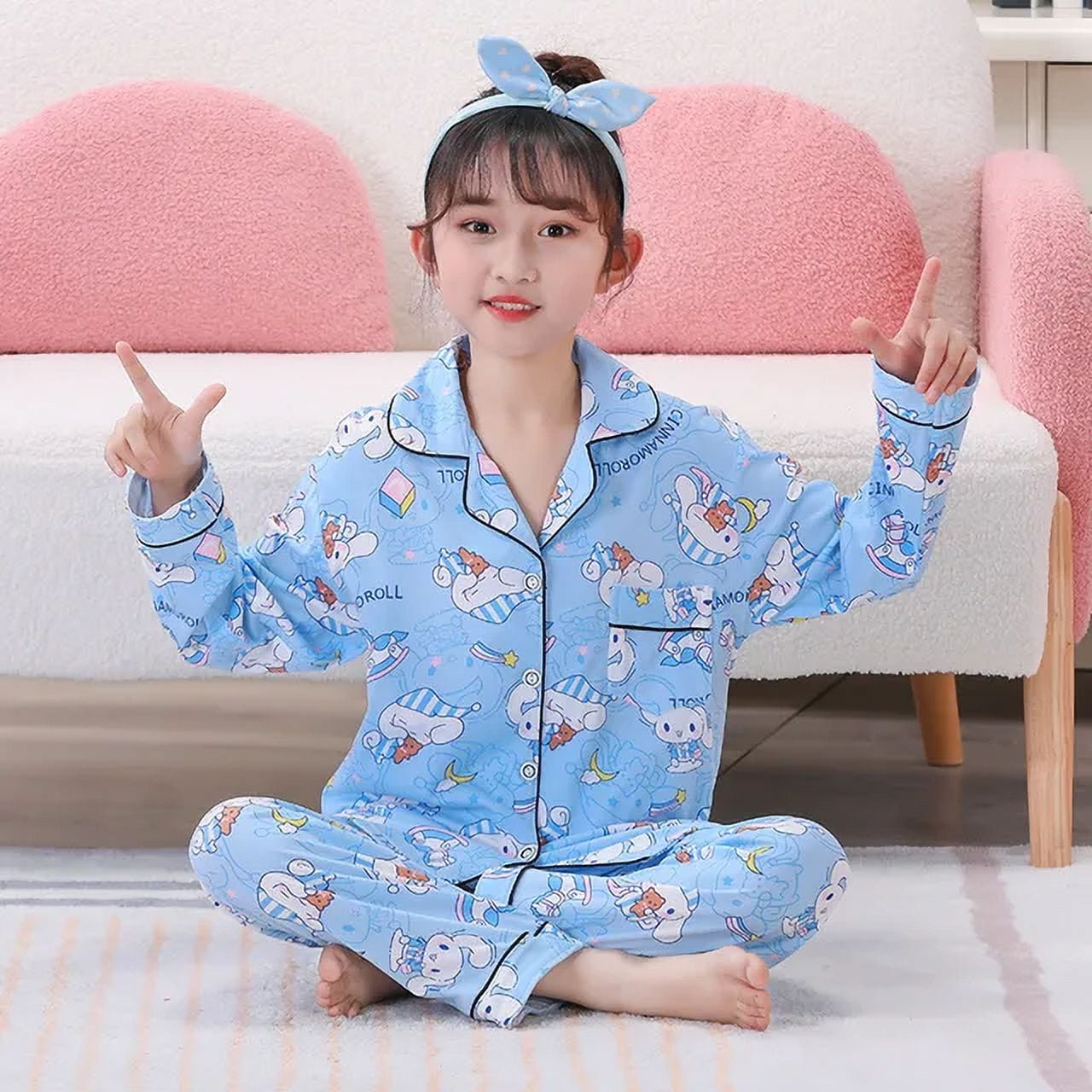 Spring Autumn Children Pajama Girl Sleepwear Miniso Kawaii Anime Kuromi ...