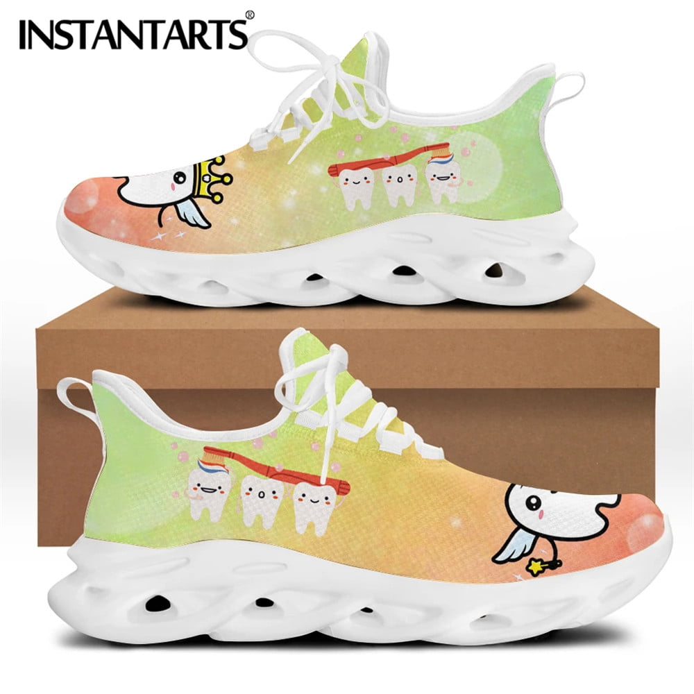 Spring Autumn Dental Shoes Woman Flats Sneaker Cute Cartoon Tooth ...