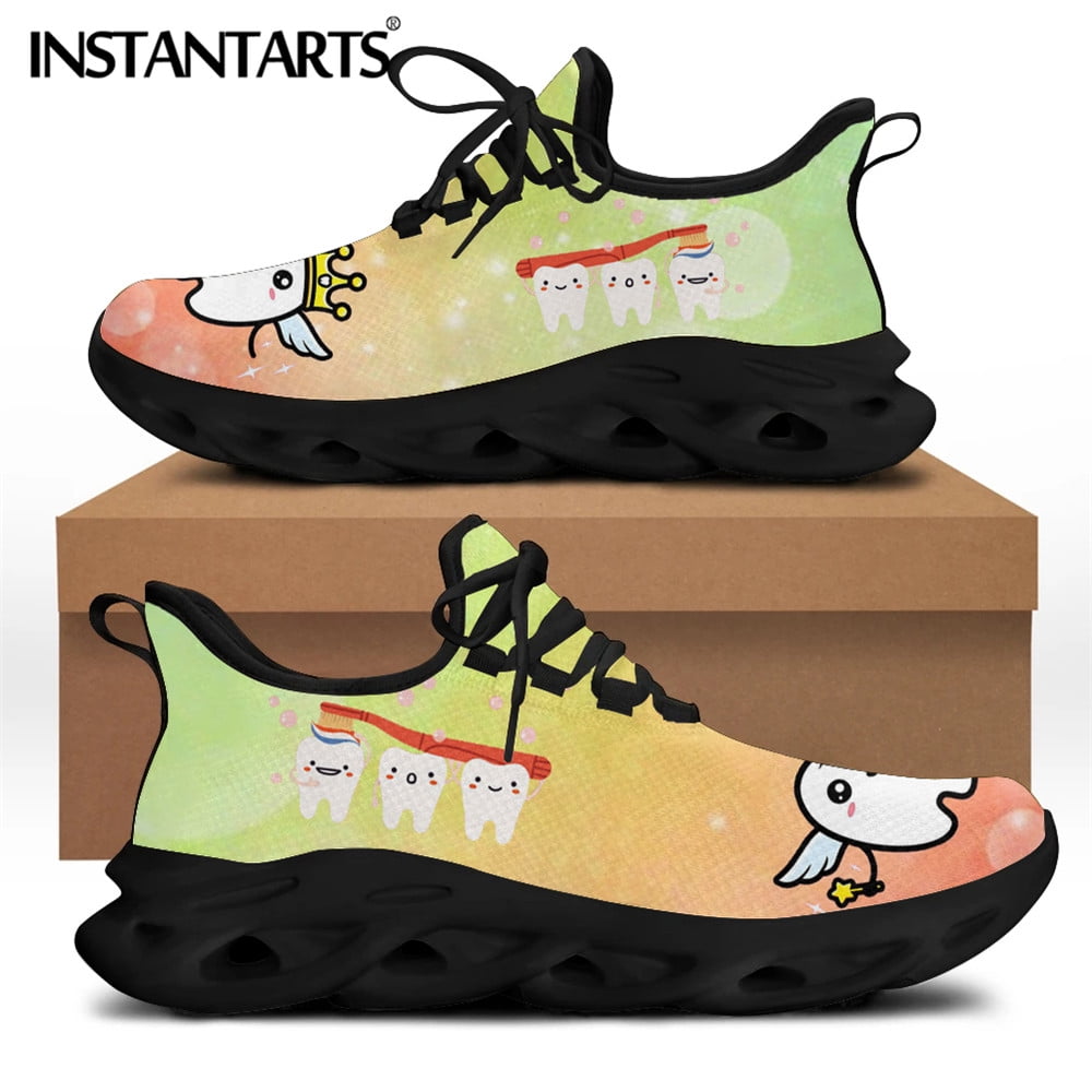 Spring Autumn Dental Shoes Woman Flats Sneaker Cute Cartoon Tooth ...