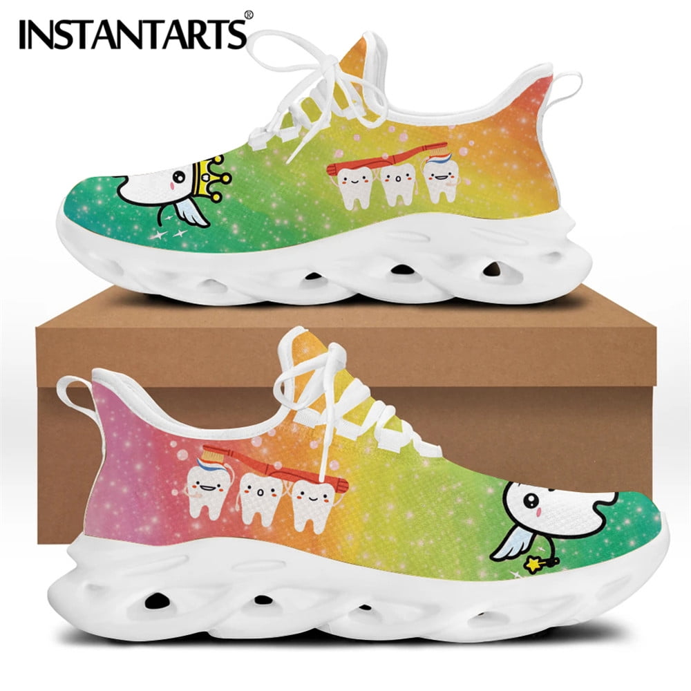 Spring Autumn Dental Shoes Woman Flats Sneaker Cute Cartoon Tooth ...