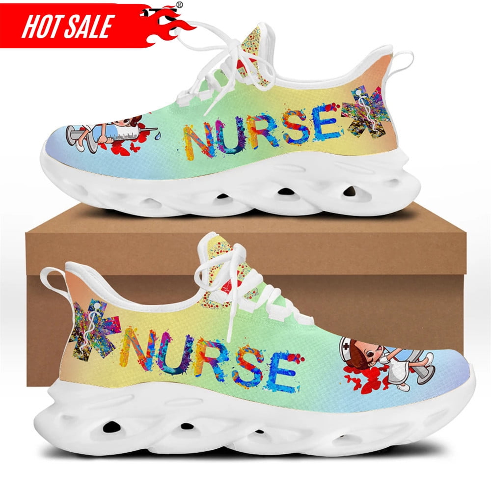 Spring Autumn Nurse Flats Shoes Women Cartoon Nurses Doctor Medical ...