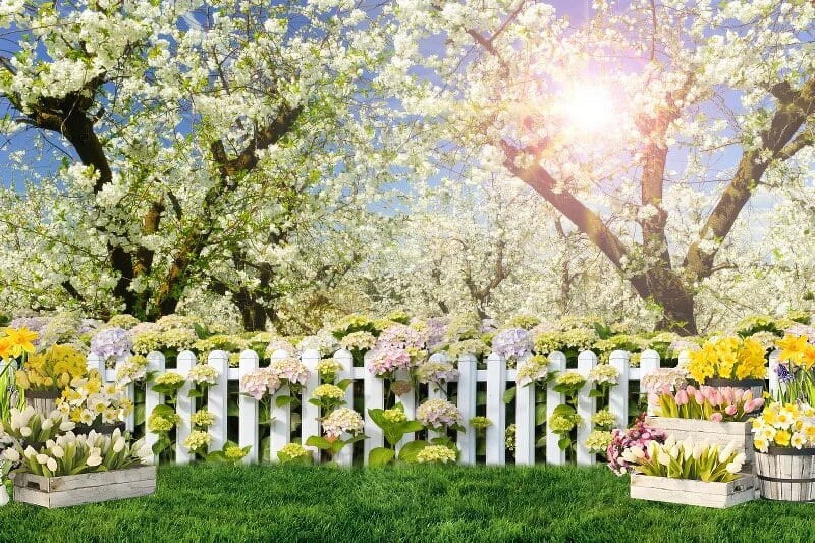 Spring Backdrop Flower Garden Landscape Scenery Grassland Park Kids ...