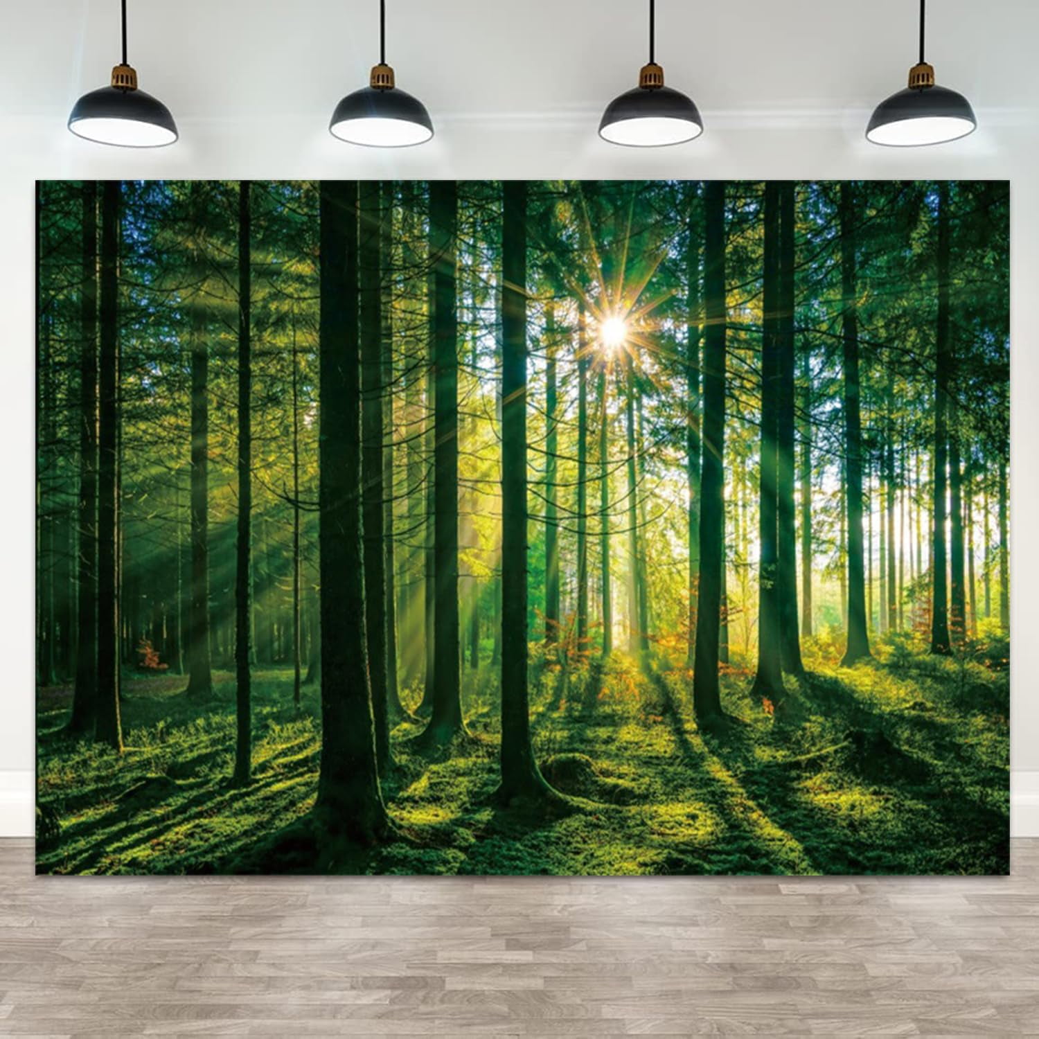 Spring Backdrop Green Forest Scenery Photography Background Sunshine ...