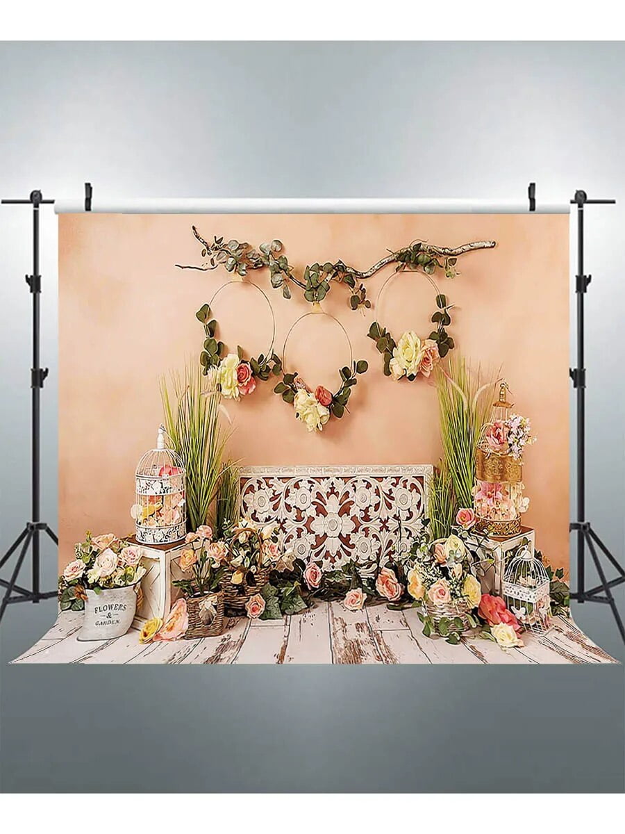 Spring Backdrop for Photography Flower Gard Birdcage Kids Birthday ...