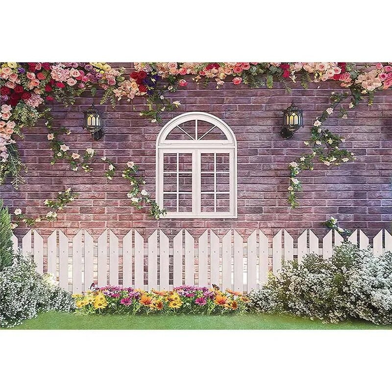 Spring Backgrounds for Photography Flower Wall Gard Fce Baby Child ...