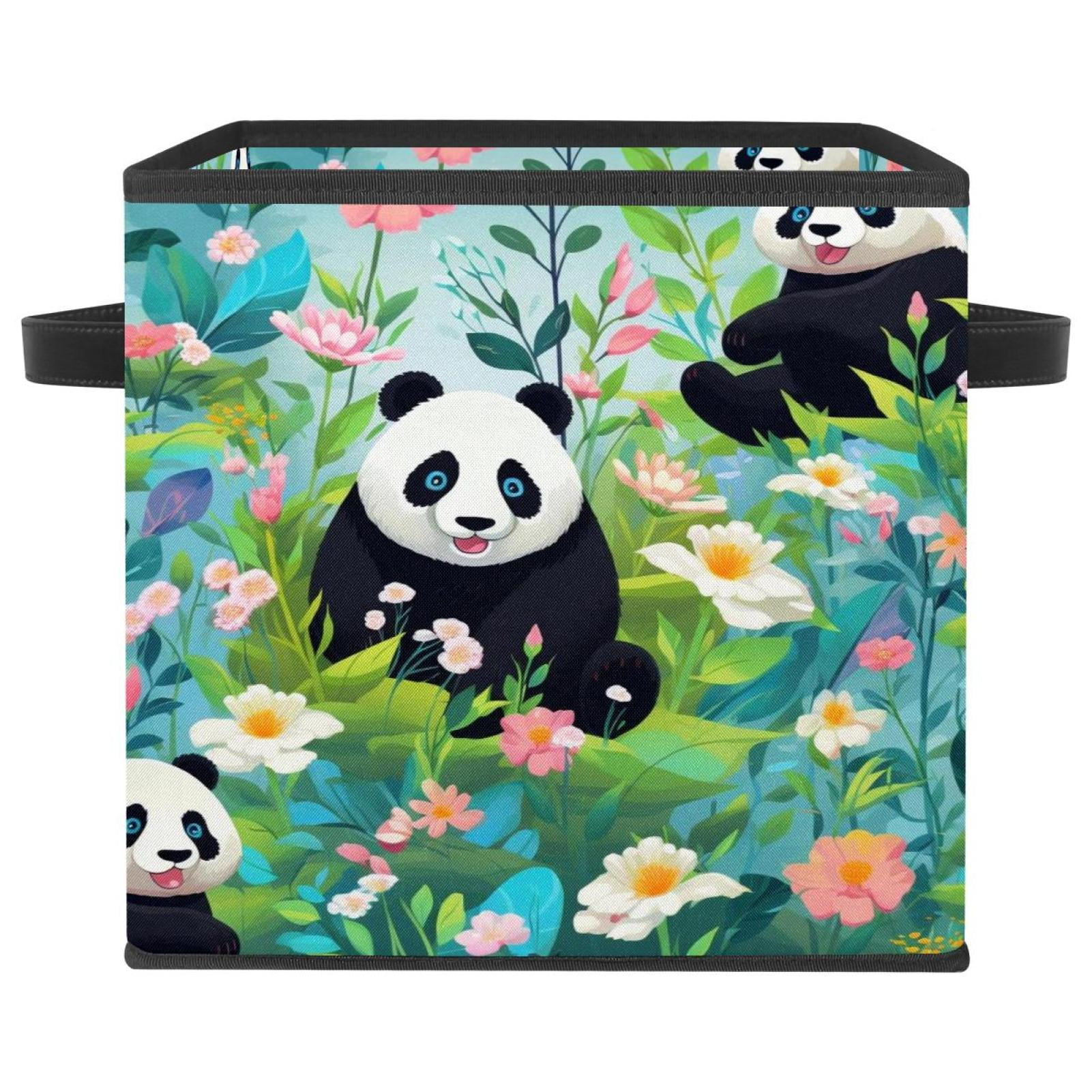 Spring Bamboo Panda Storage Bins, Extra Large Closet Storage Cube for ...