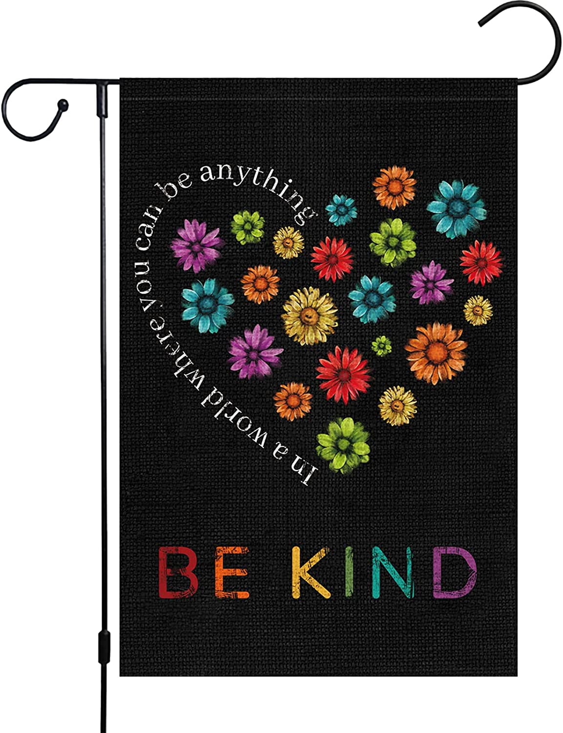Spring Be Kind Daisy Garden Flag 12x28 inch Double Sided, Small Burlap ...