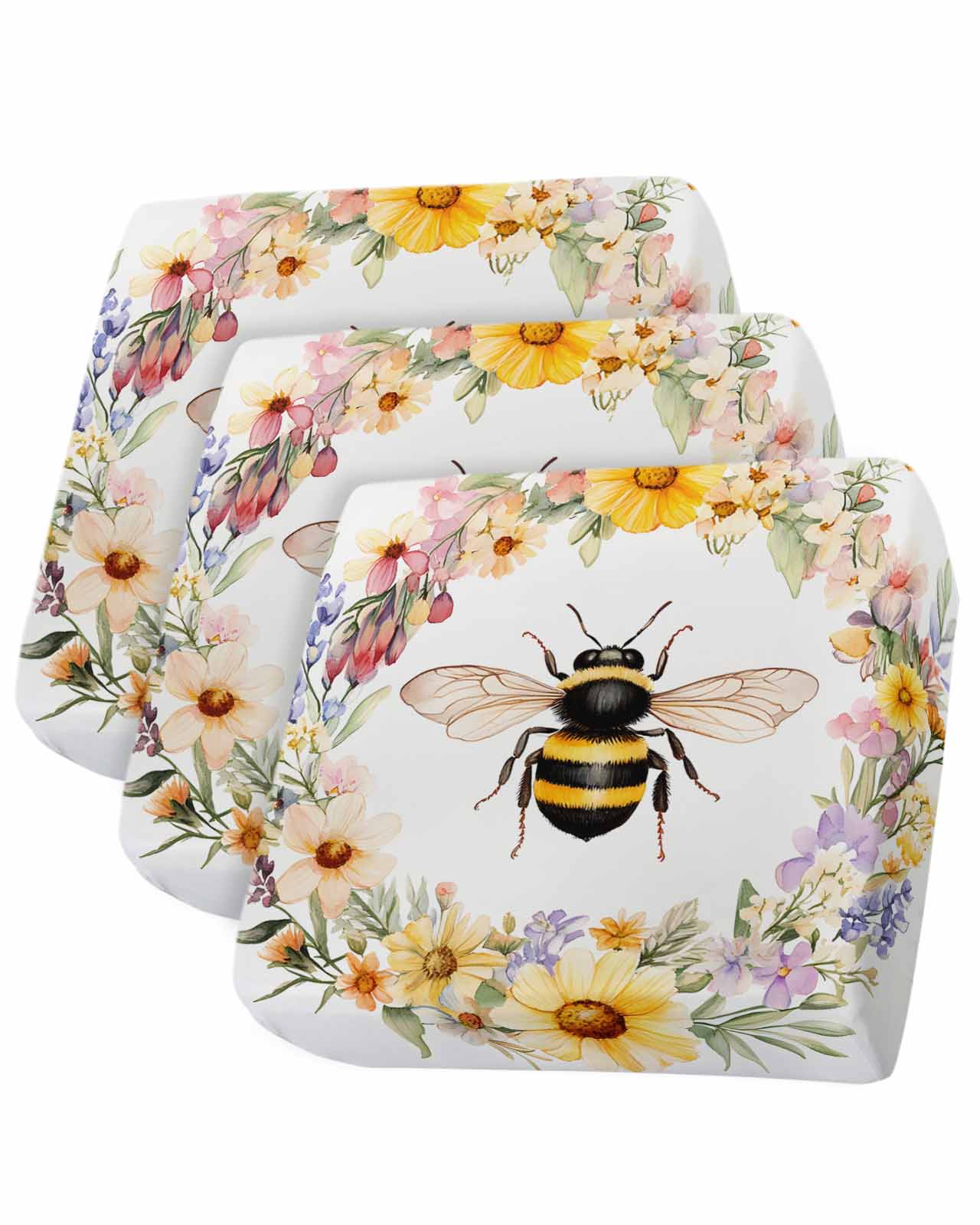 Spring Bee Wreath Sofa Couch Cushion Covers Washable, Removable ...