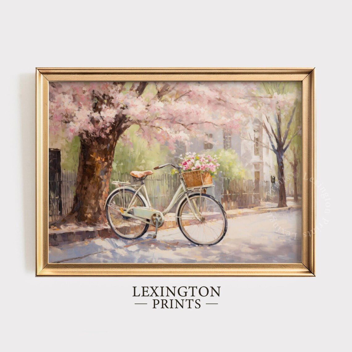 Spring Bike Art Spring Decor Spring Print Town City Art Print Farmhouse ...