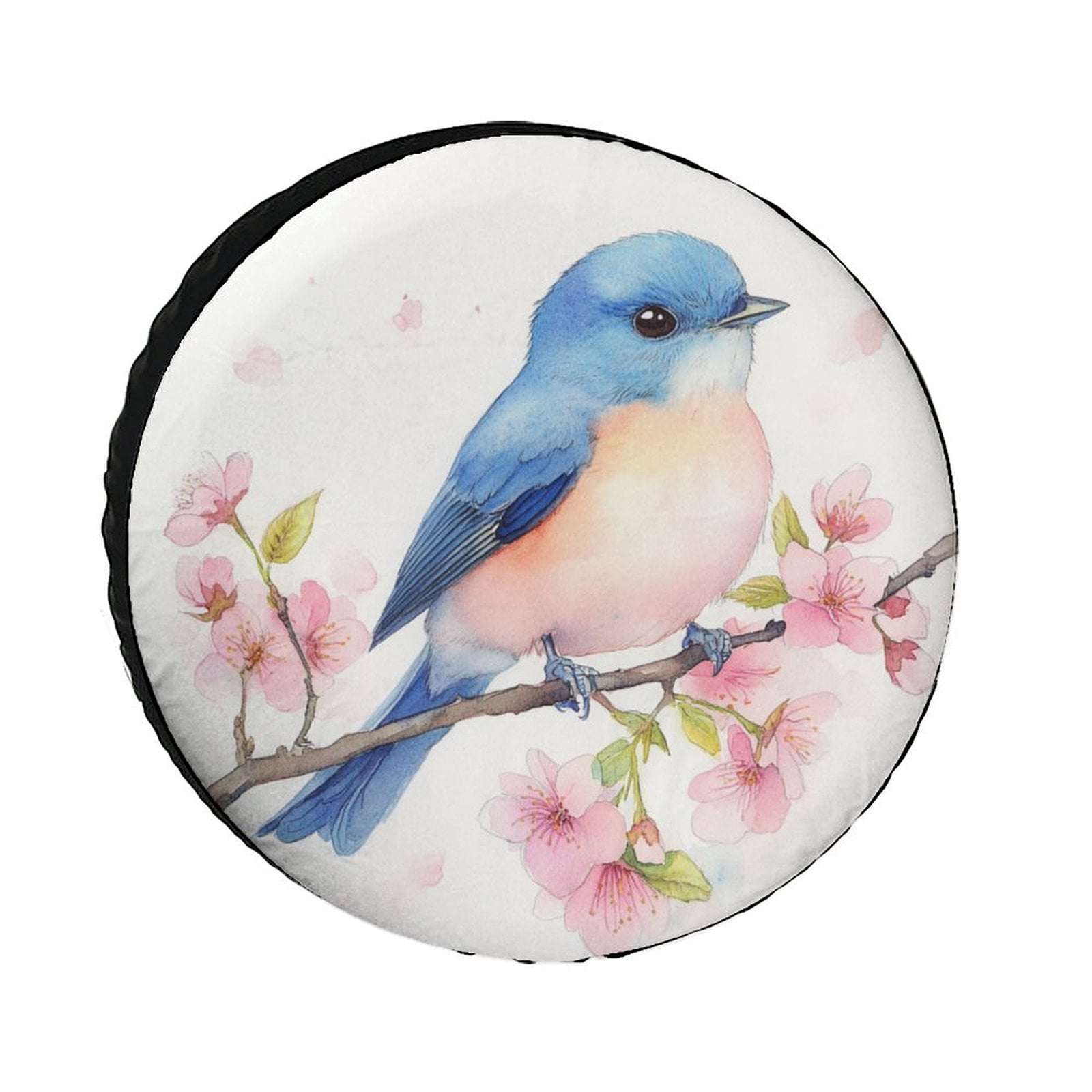 Spring Bird Cherry Blossom Heavy Duty Spare Tire Cover Watercolor ...