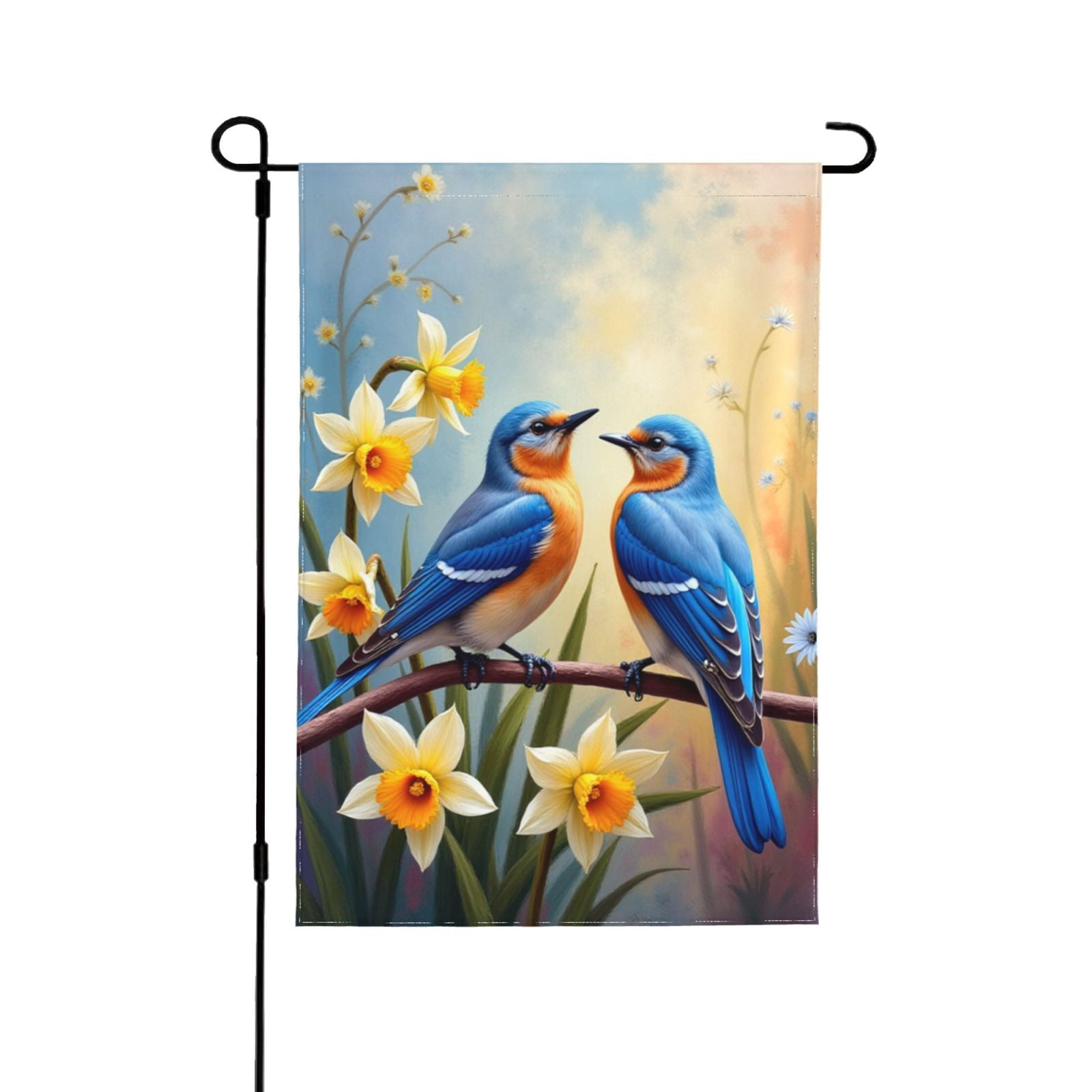 Spring Bird Garden Flag Double Sided 12x18 Inch Daffodil Bluebird ...