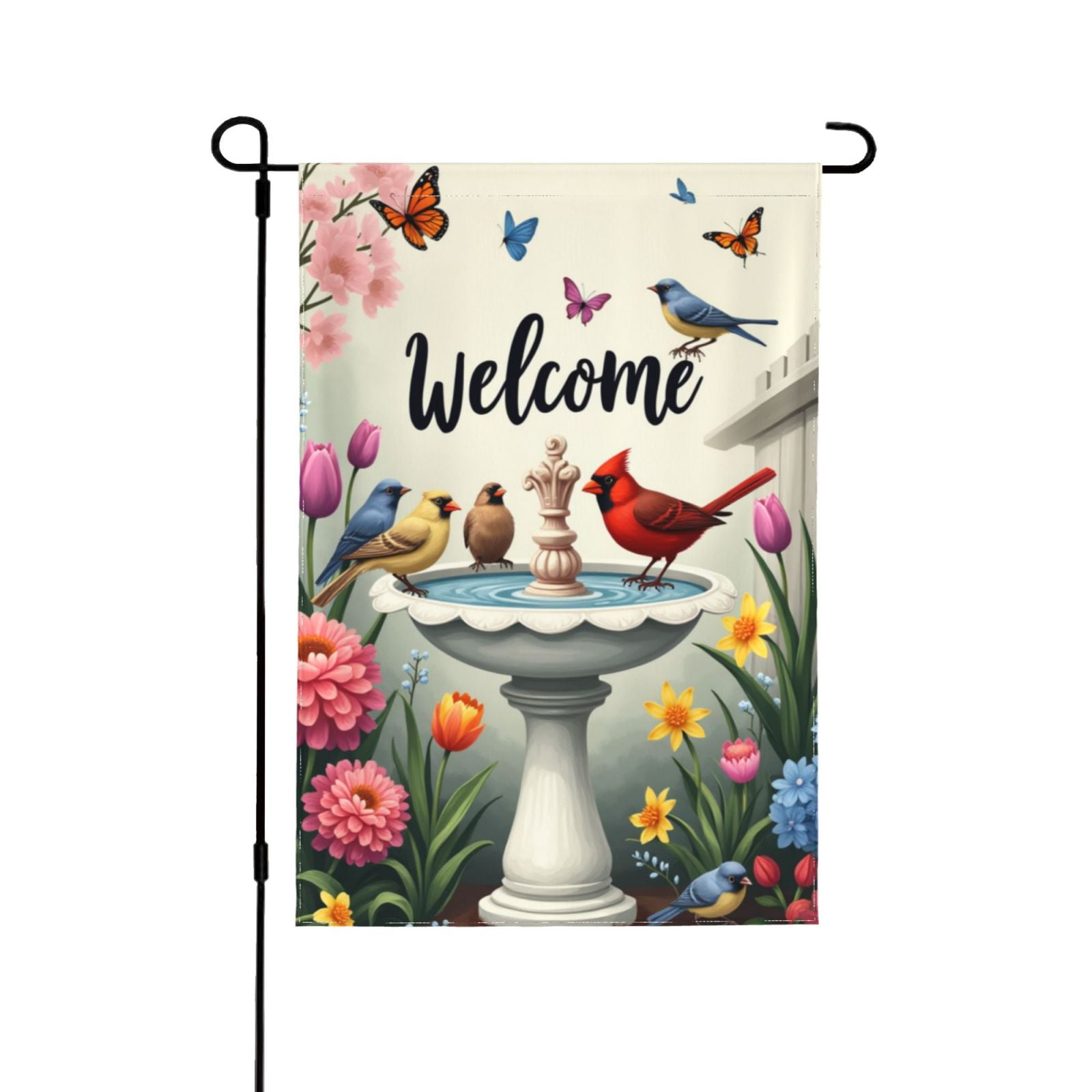 Spring Bird Garden Flag Garden Flaggarden Flag Welcome For Outside ...