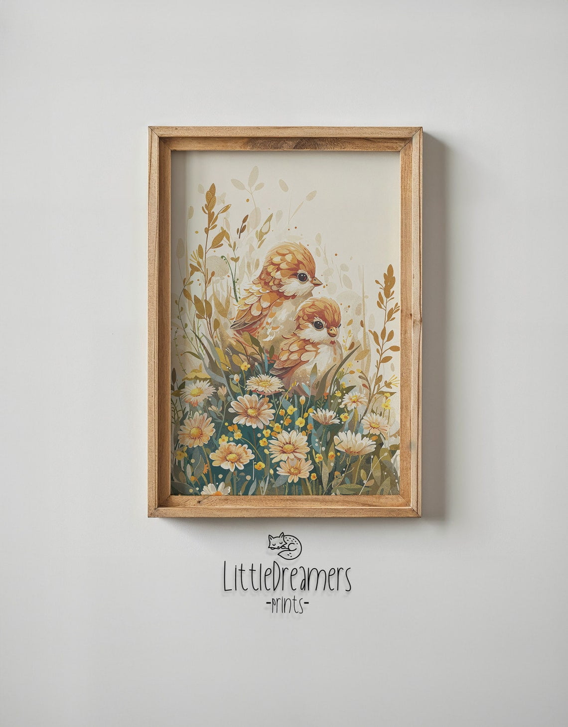 Spring Bird Print, Nursery Wall Art, Kids Floral Bird Posters Decor ...