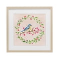 Spring Bird Wreath Perch Birch Framed Print Under Glass, design by ...