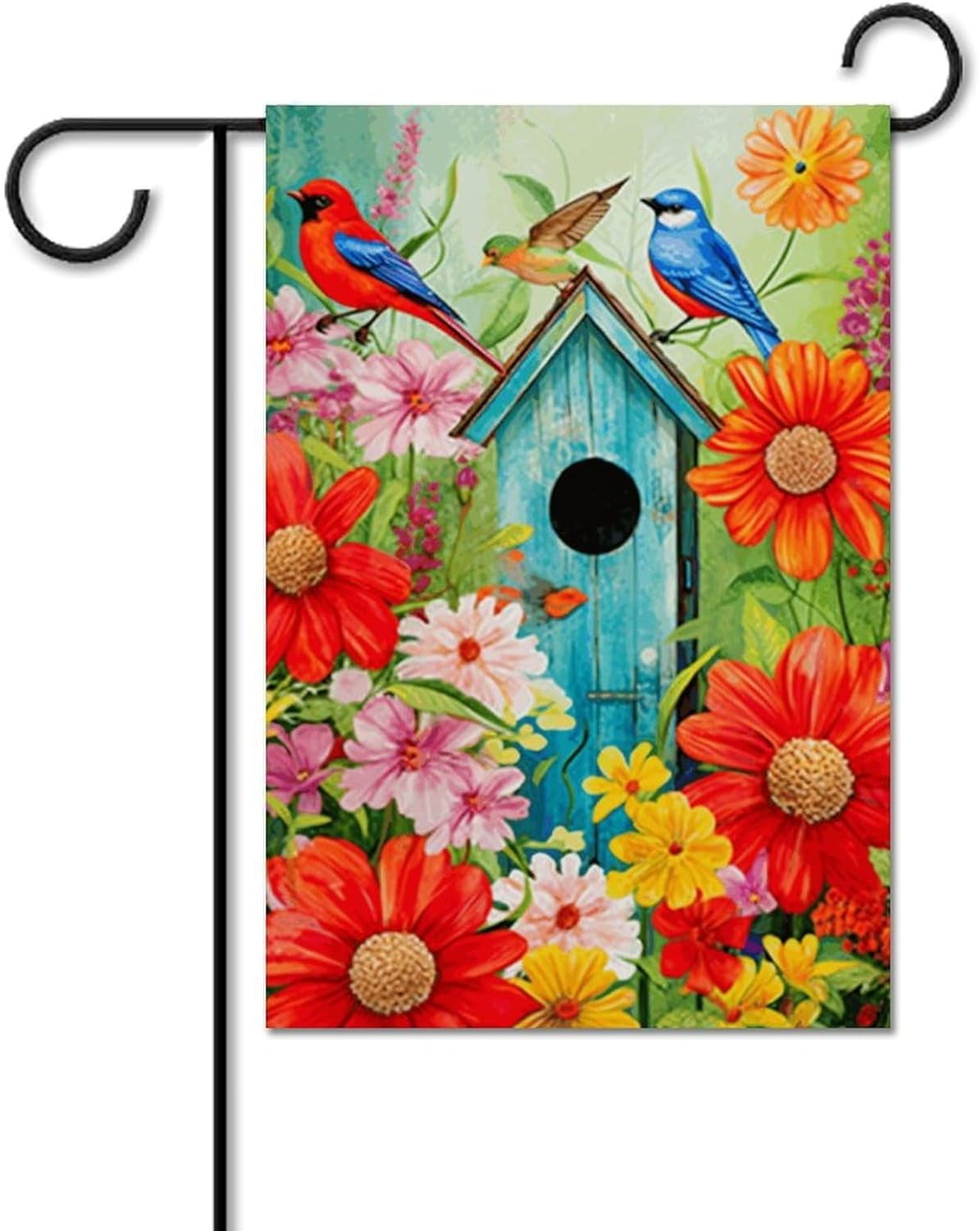 Spring Birds Garden Flags Floral Flag Double Sided Holiday Decorative ...