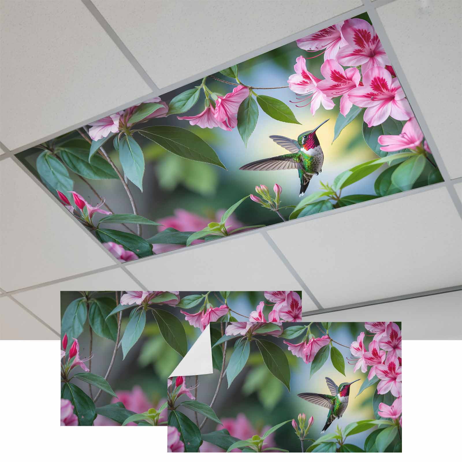 Spring Birds Magnetic Fluorescent Light Covers for Ceiling Lights 2x4Ft ...