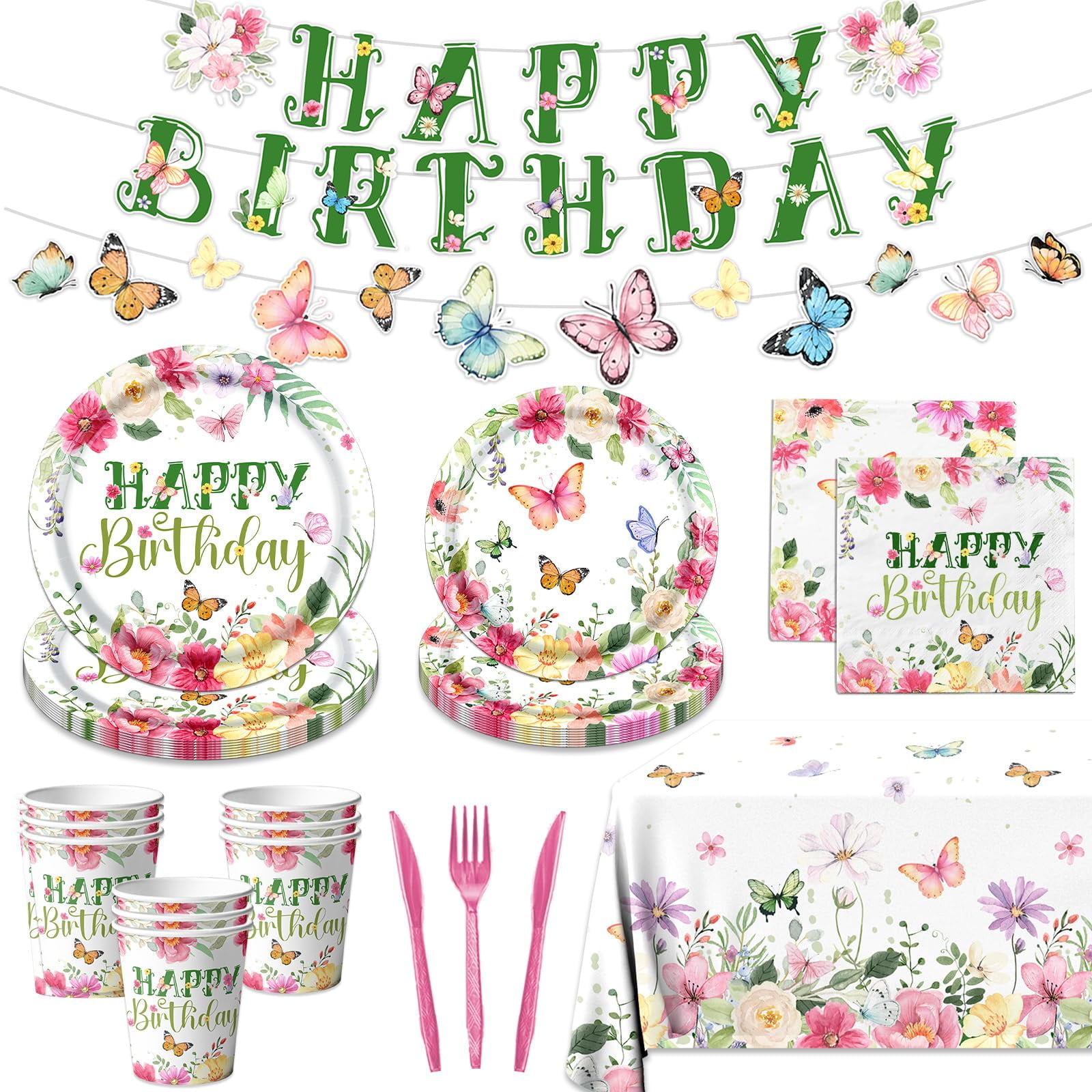 Spring Birthday Party Decorations, SSF20 170Pcs Floral Birthday ...