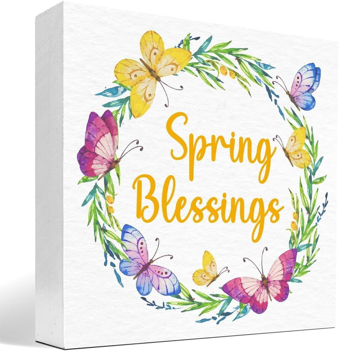 Spring Blessings Wood Box Sign,Funny Spring Plaque Desk Decor,Rustic ...