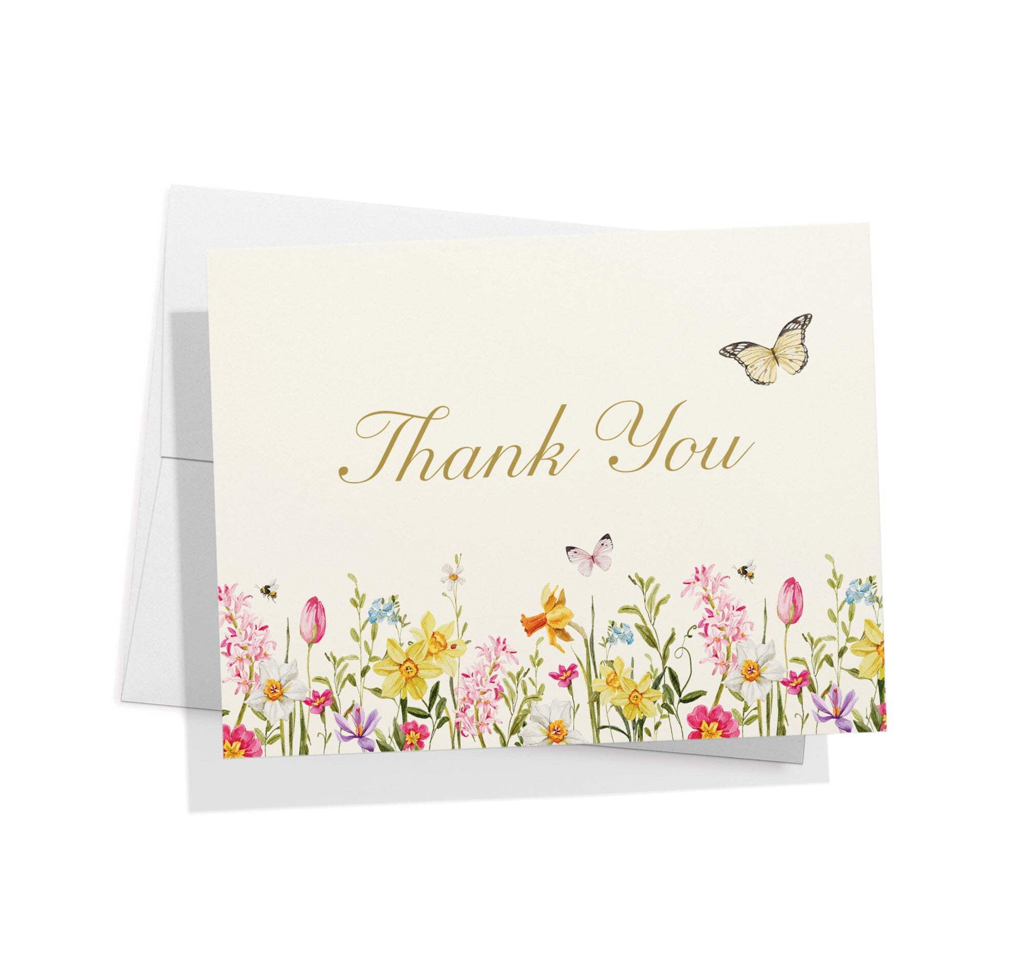Spring Florals Thank You Cards - Set of 12 Floral Watercolor Thank You ...