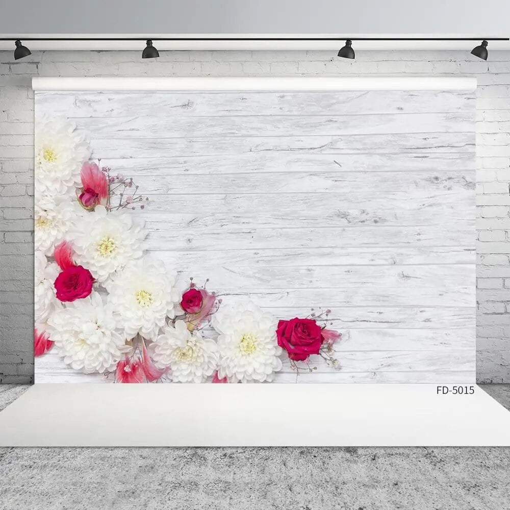 Spring Bloom Flower Wooden Board Vinyl Backdrops Party Baby Newborn ...
