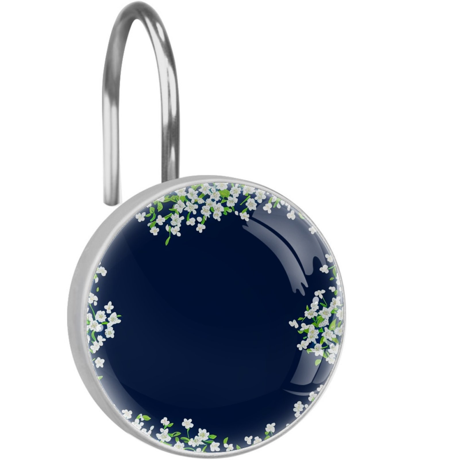 Spring Bloom Flowers Shower Curtain Hooks Rings, Set of 12 Rust Proof Rod Hooks for Bathroom ...