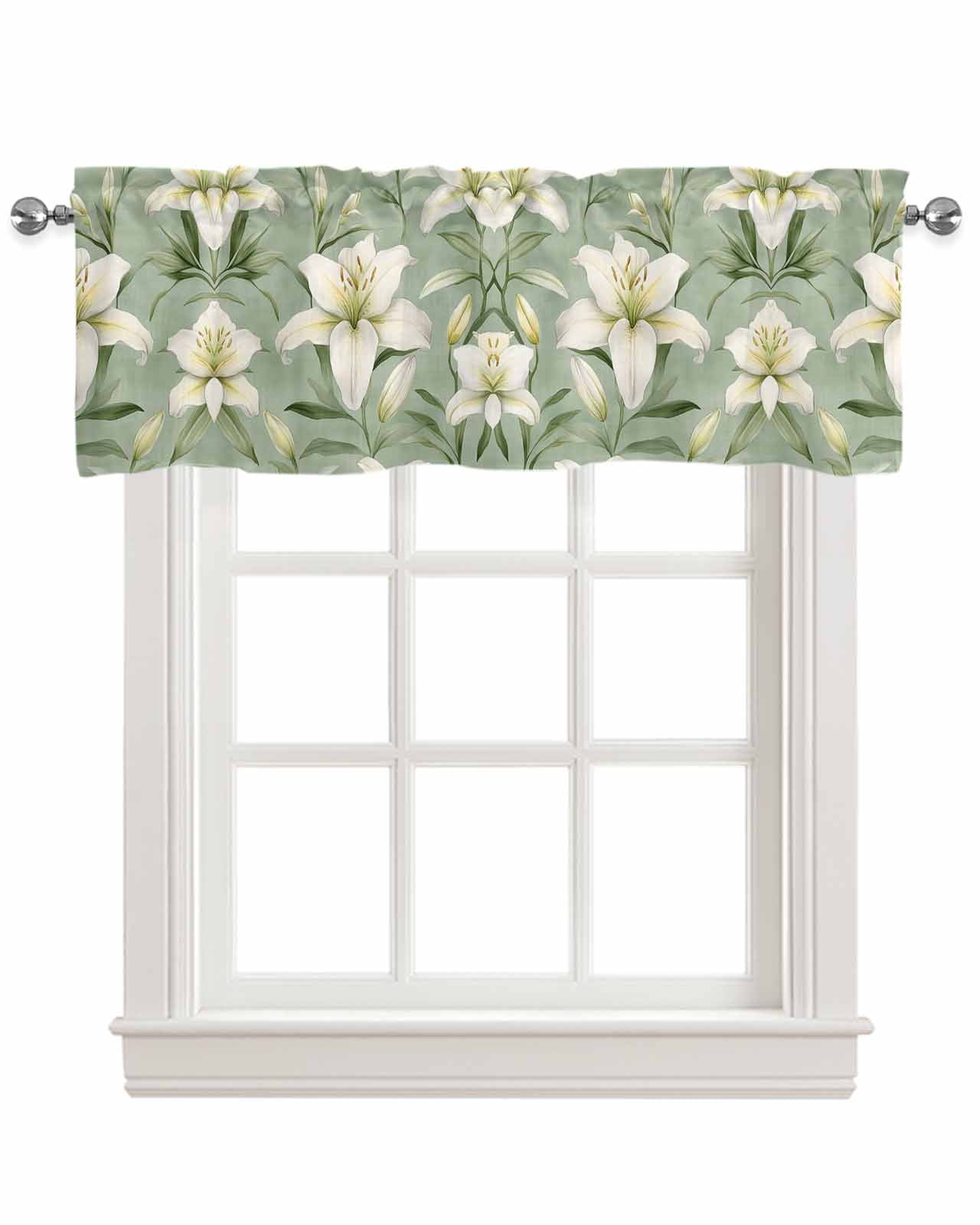 Spring Blooms Floral Kitchen Valances for Windows Farmhouse Linen ...