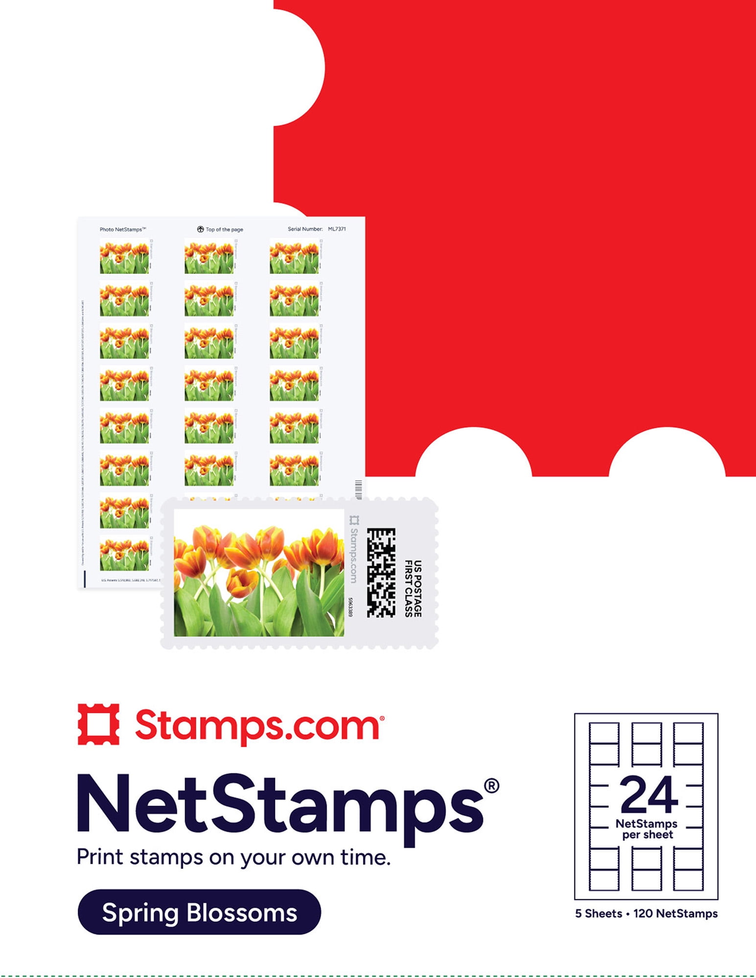 Spring Blossom NetStamps 120 ct - Blank Postage Labels - NOT Forever ...