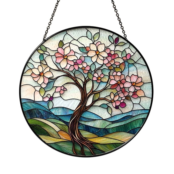 Spring Blossom Tree Stained Glass Style Window Suncatcher - Walmart.com