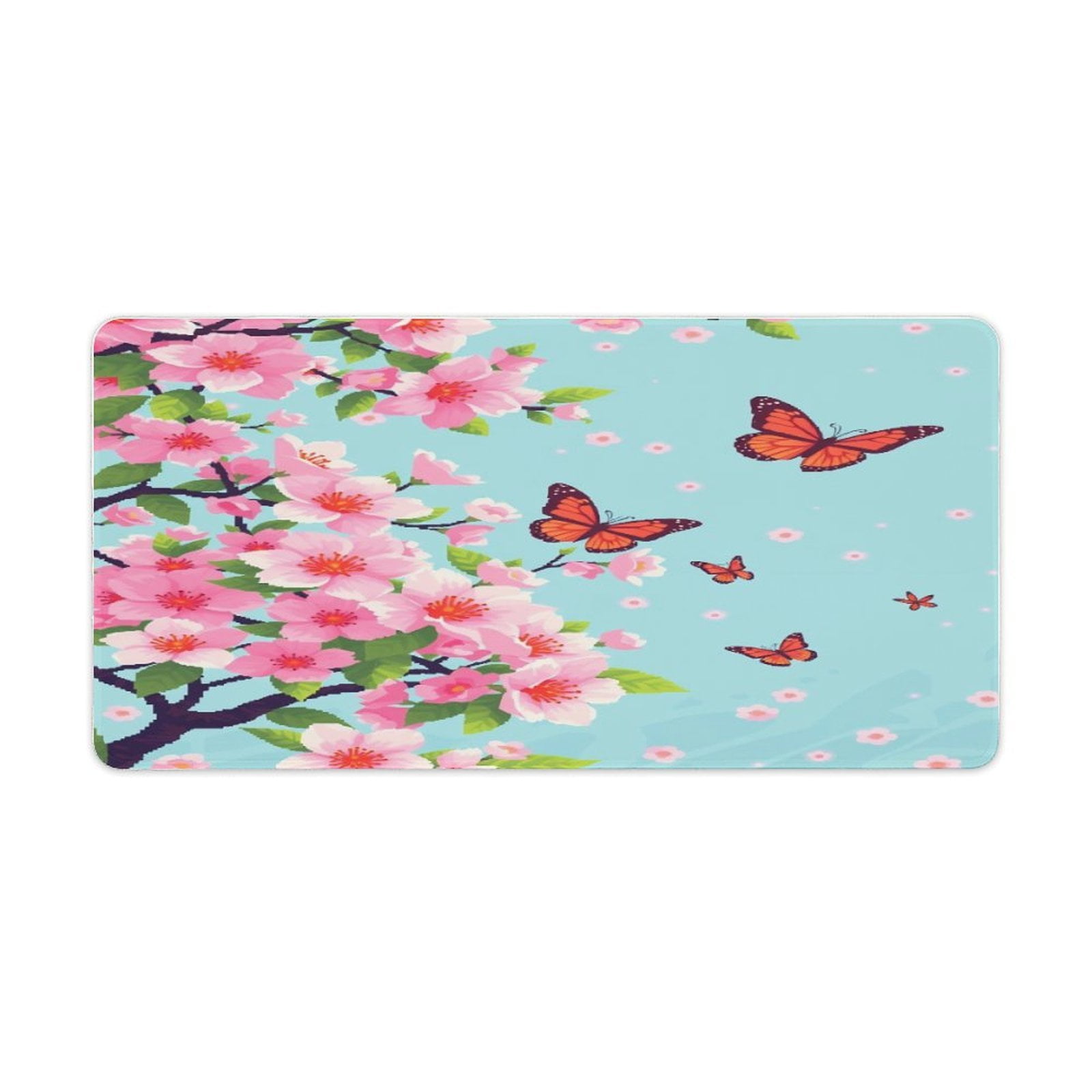 Spring Blossoms Butterflies Mouse Pad Gamer Keyboard Desk Mats Computer ...