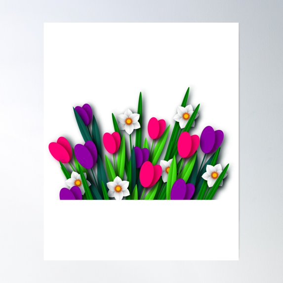 Spring Blossoms ,Floral Awakening Poster Wall Art, Modern Wall Decor ...