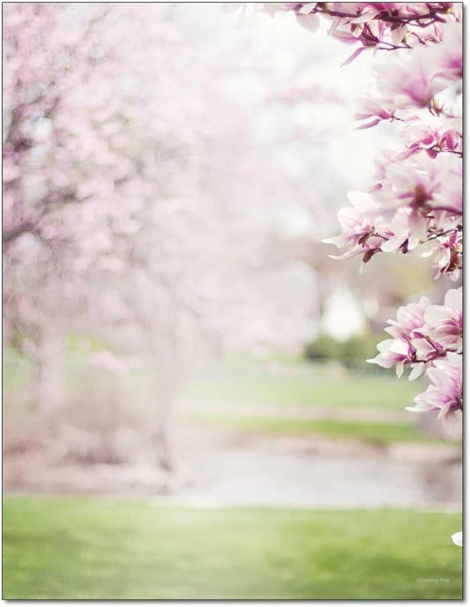 Spring Blossoms Letterhead, 25 Pack - 8.5 x 11 inches, DIY Printing ...