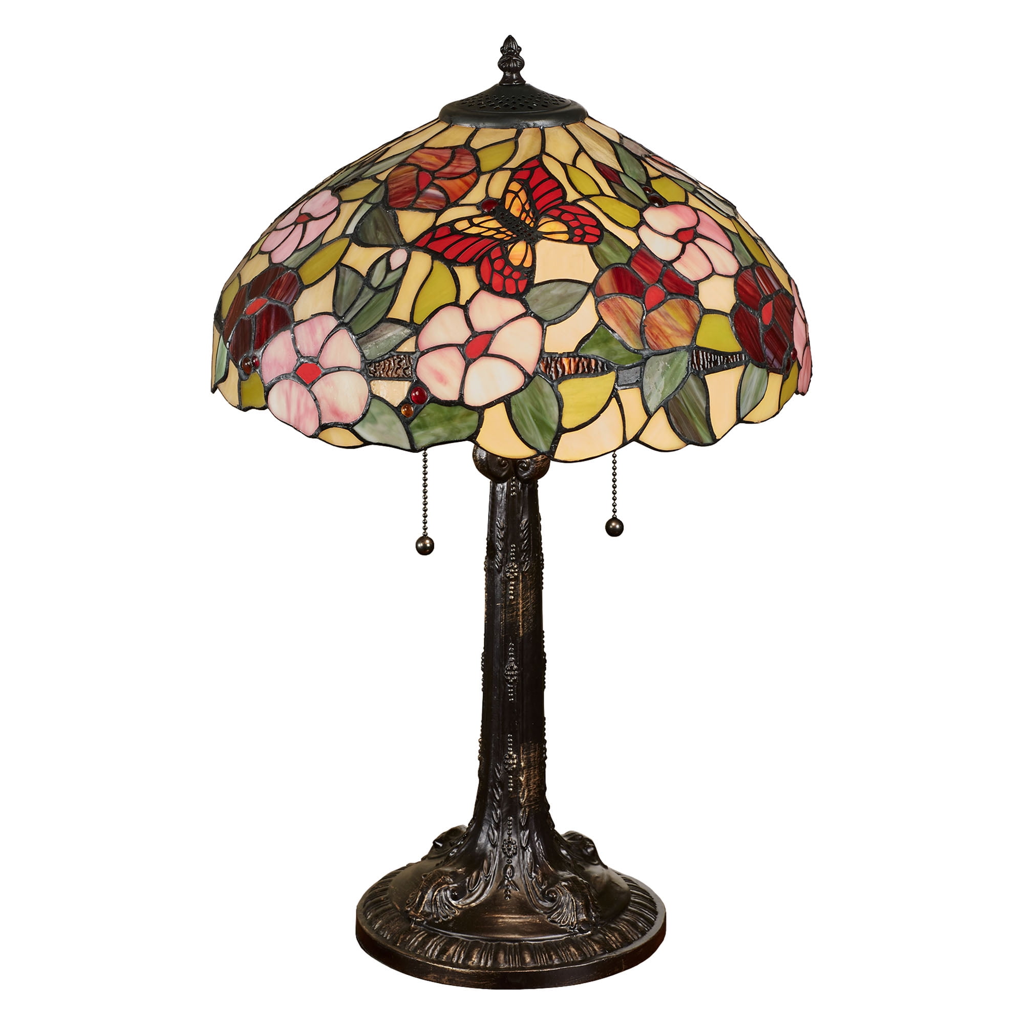 Spring Blossoms Stained Glass Table Lamp Multi Pastel - Handcrafted ...