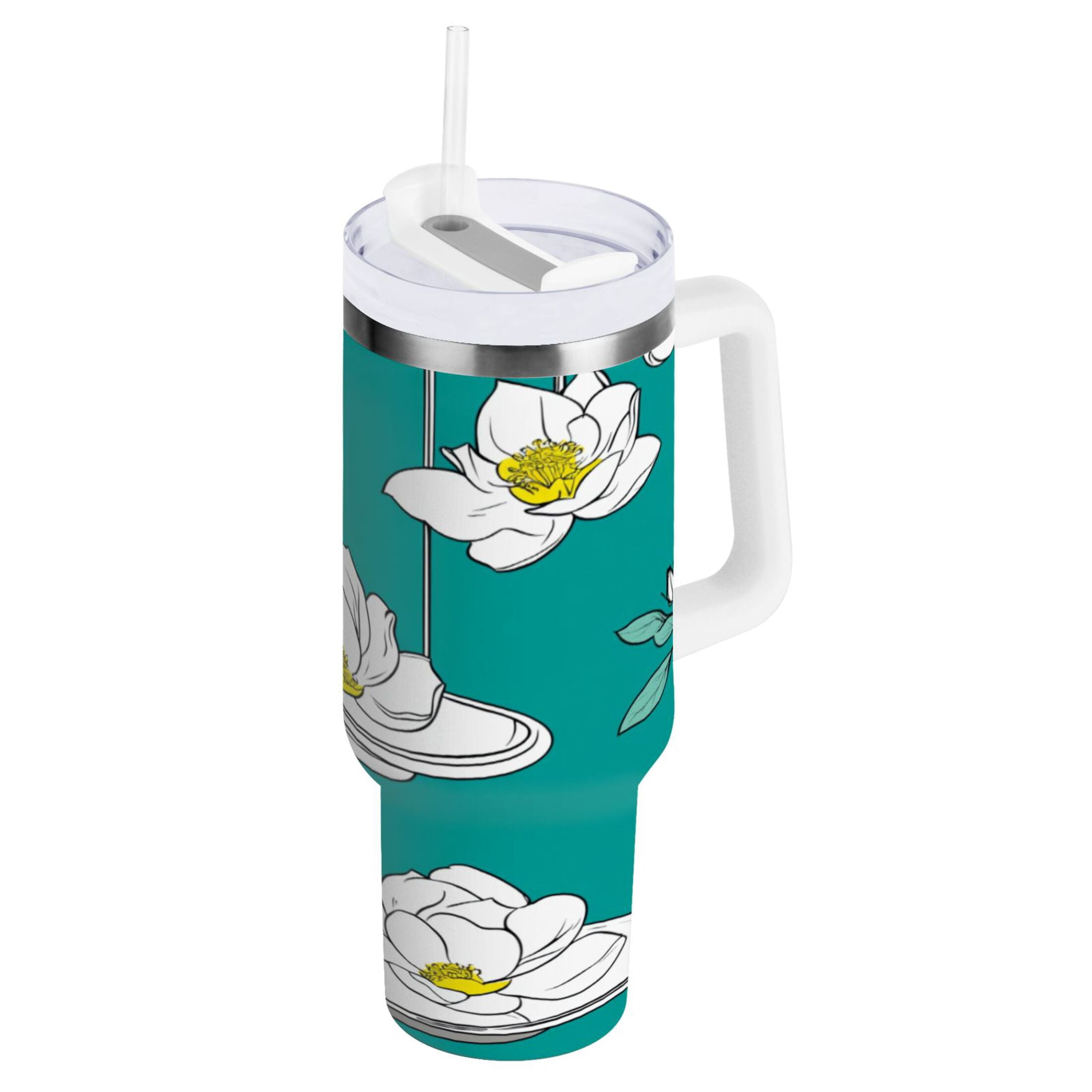 Spring Blossoms on Dishes Insulated Tumblers 40oz Double-Walled ...