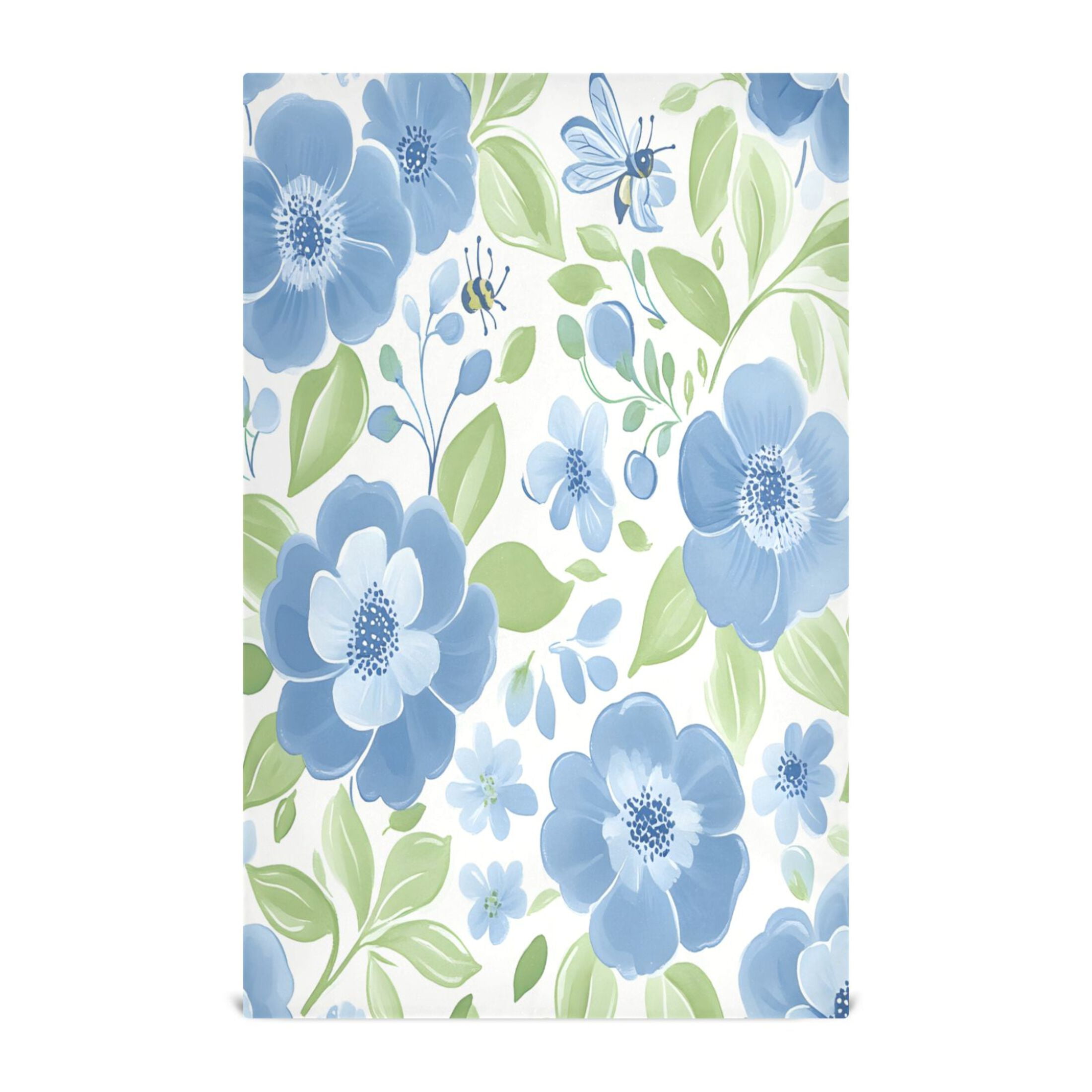 Spring Blue Floral Pattern Kitchen Towels 6-Piece Pack Tea Towels for ...