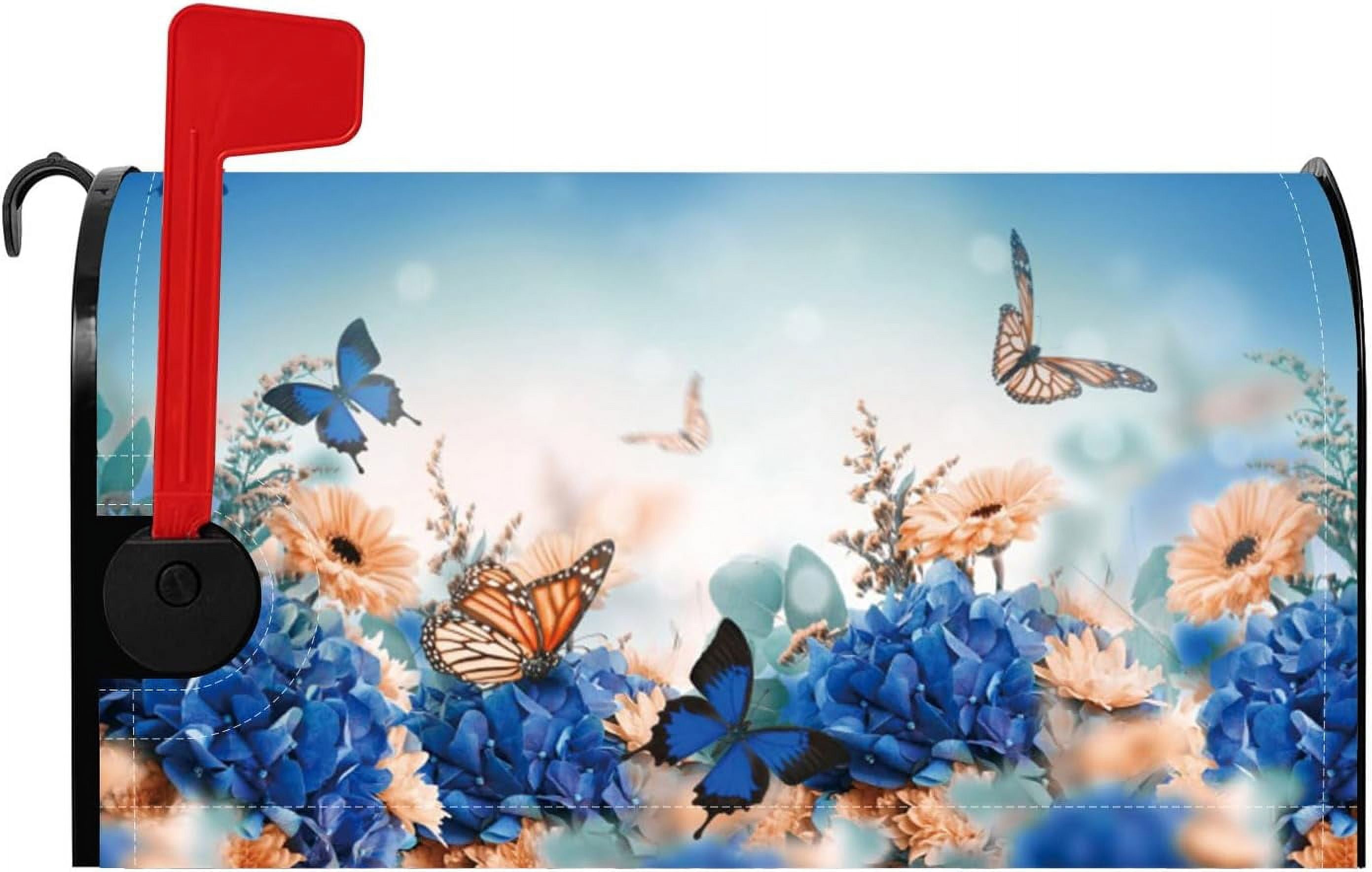 Spring Blue Hydrangea Magnetic Mailbox Cover | Standard 21x18 Inches ...