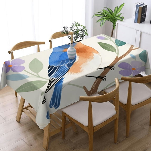 Spring Bluebird Tablecloths for dining table, Machine-Made - Polyester ...
