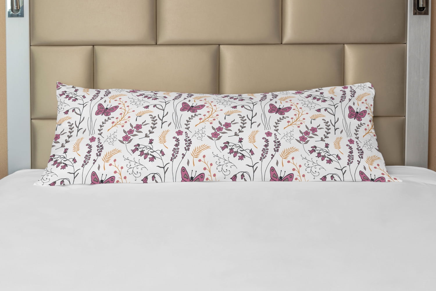 Spring Body Pillow Case Cover with Zipper, Pattern with Doodles of ...