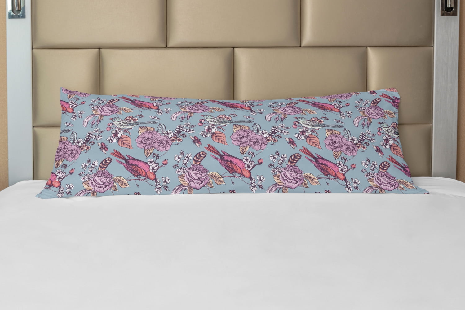 Spring Body Pillow Case Cover with Zipper, Vintage Engraving Style ...