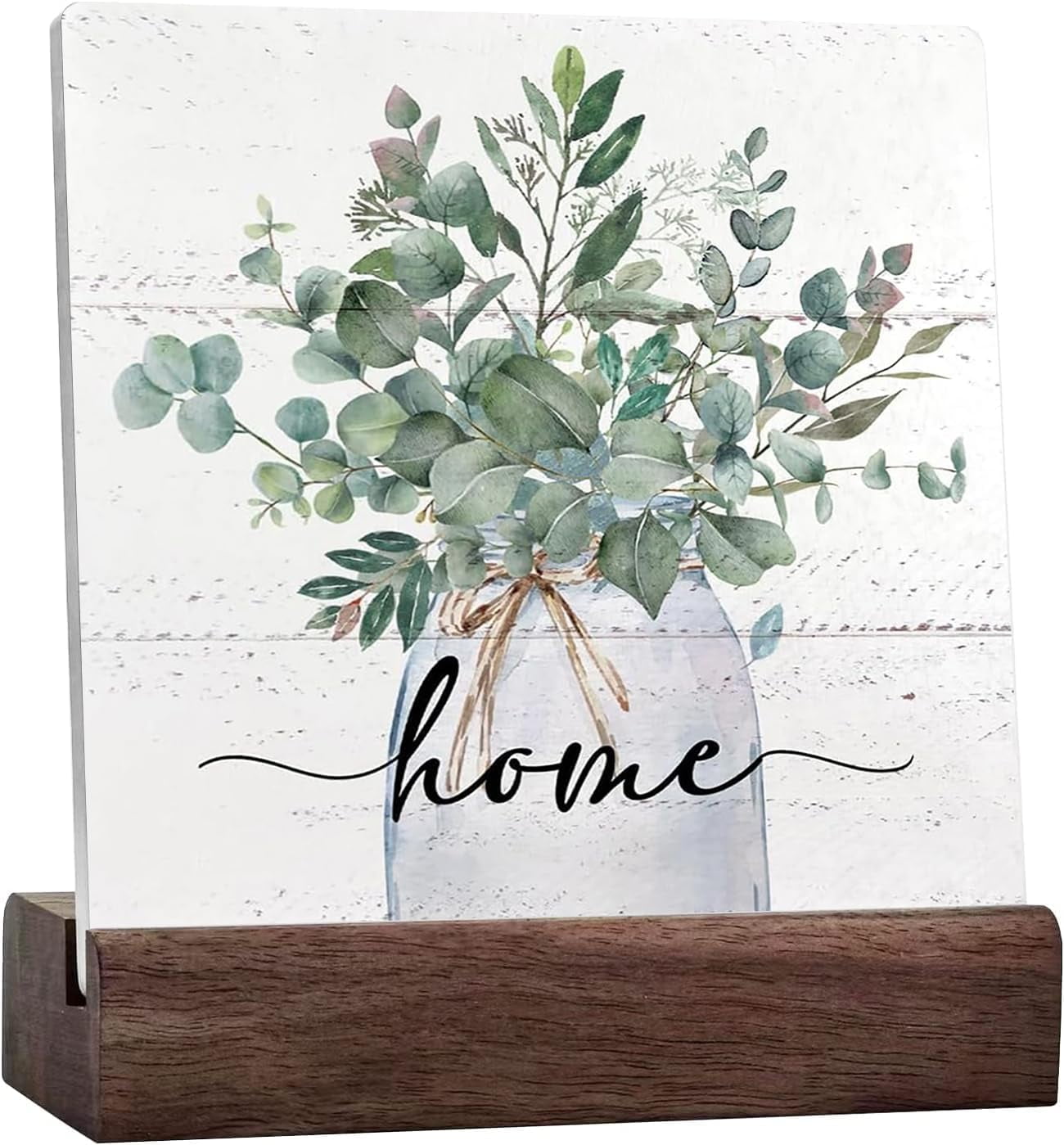 Spring Botanical Eucalyptus Leaves Sign Ceramic Table Desk Decor,Spring ...