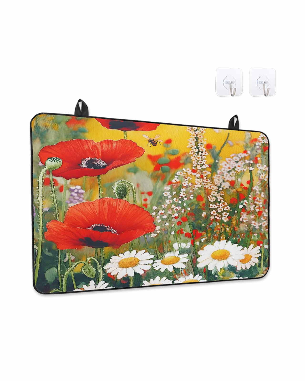 Spring Botanical Stove Top Covers for Electric Stove, Kitchen Glass ...