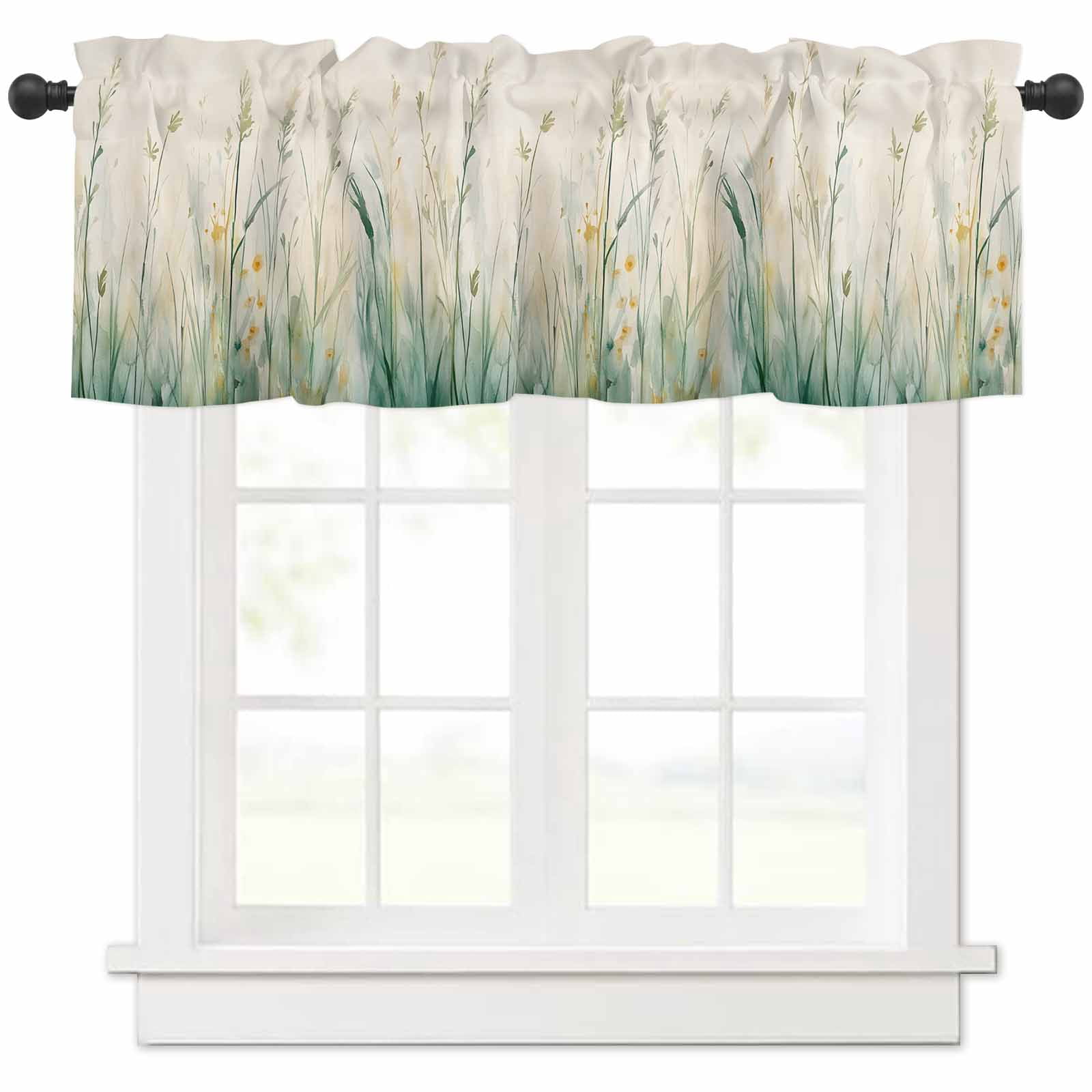 Spring Botanical Valances for Windows Farmhouse Kitchen Curtains ...