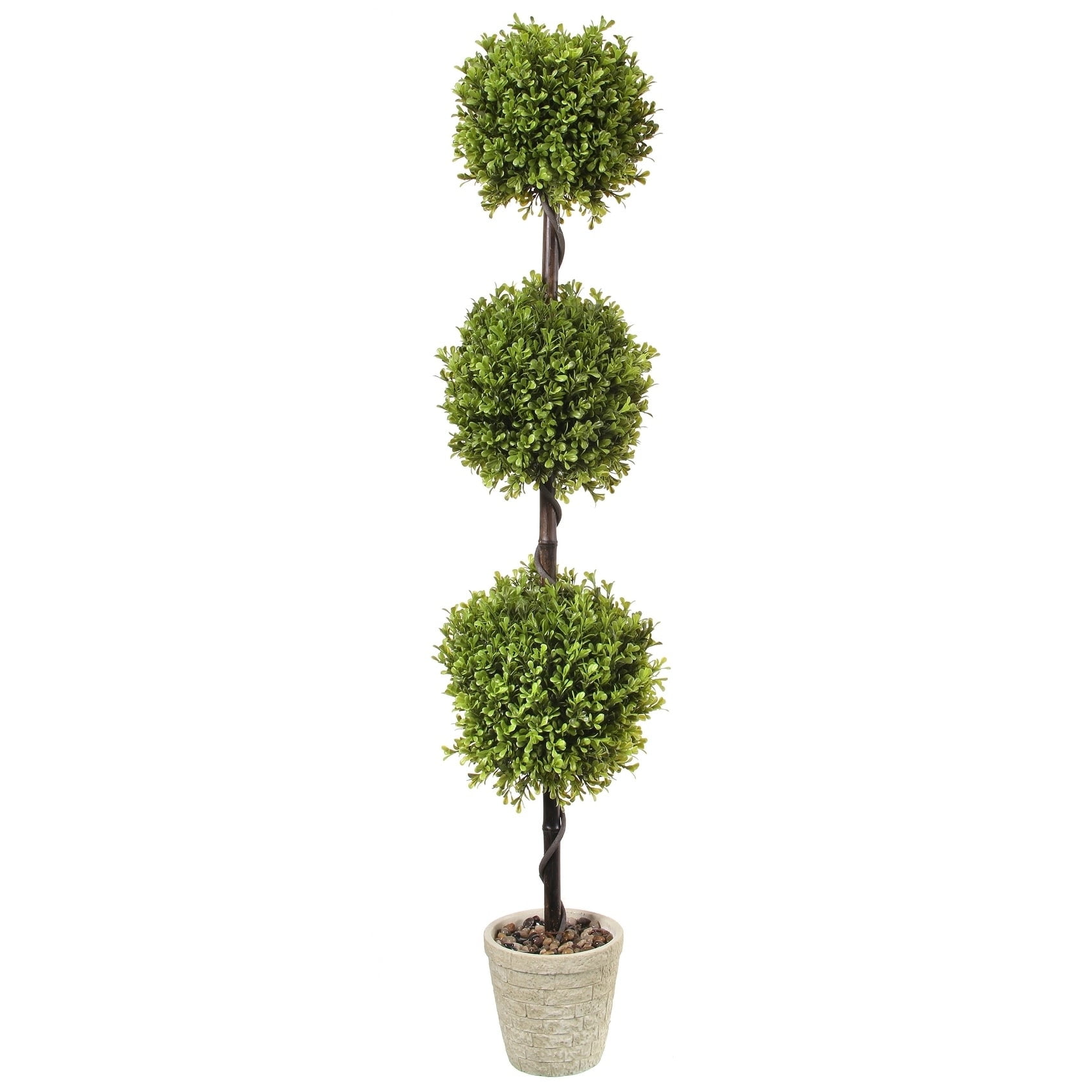 Spring Boxwood Triple Ball Topiary Potted 48" - Plastic and Cement ...