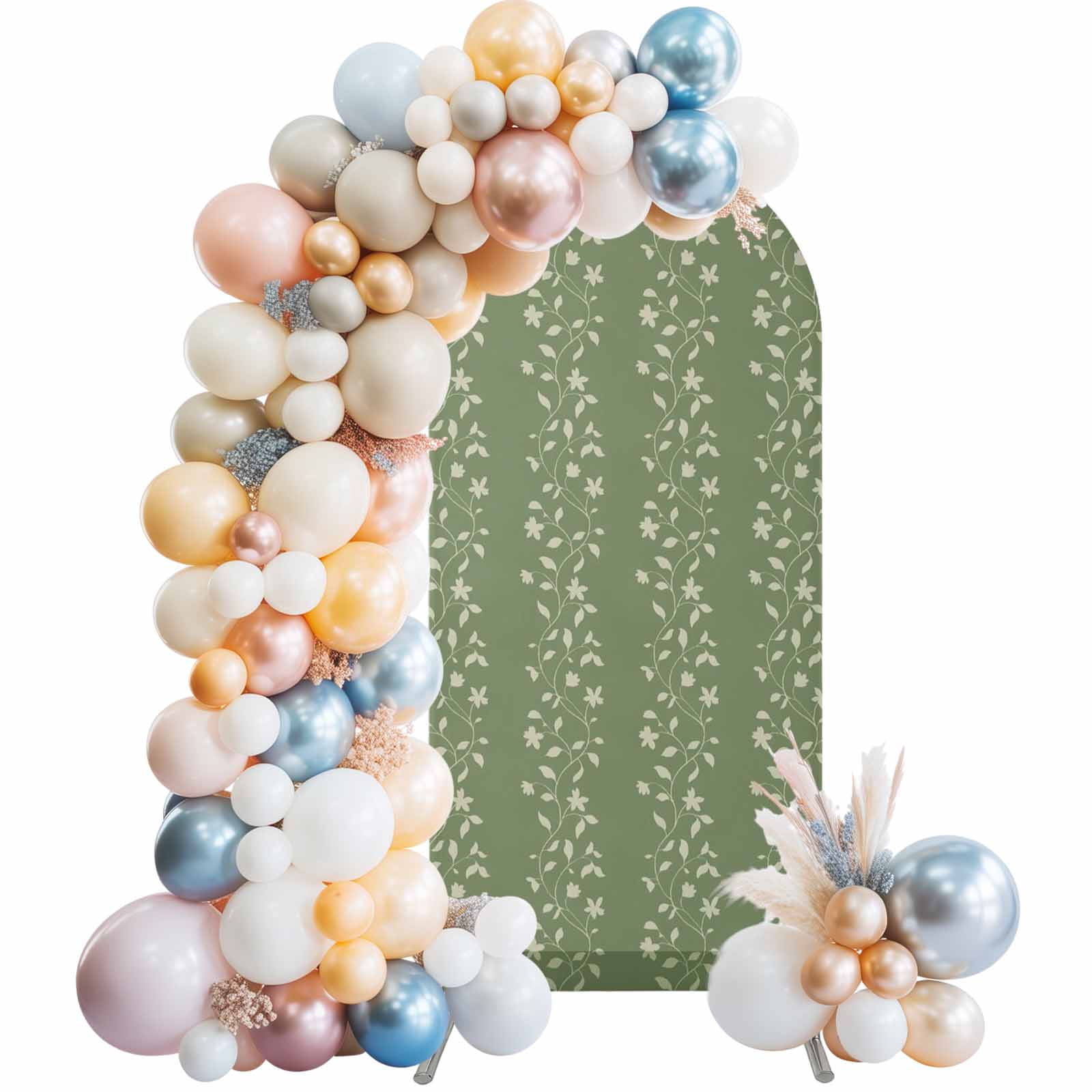 Spring Branches Arch Backdrop Cover 4 FT Simple Sage Green Leaf Branch ...