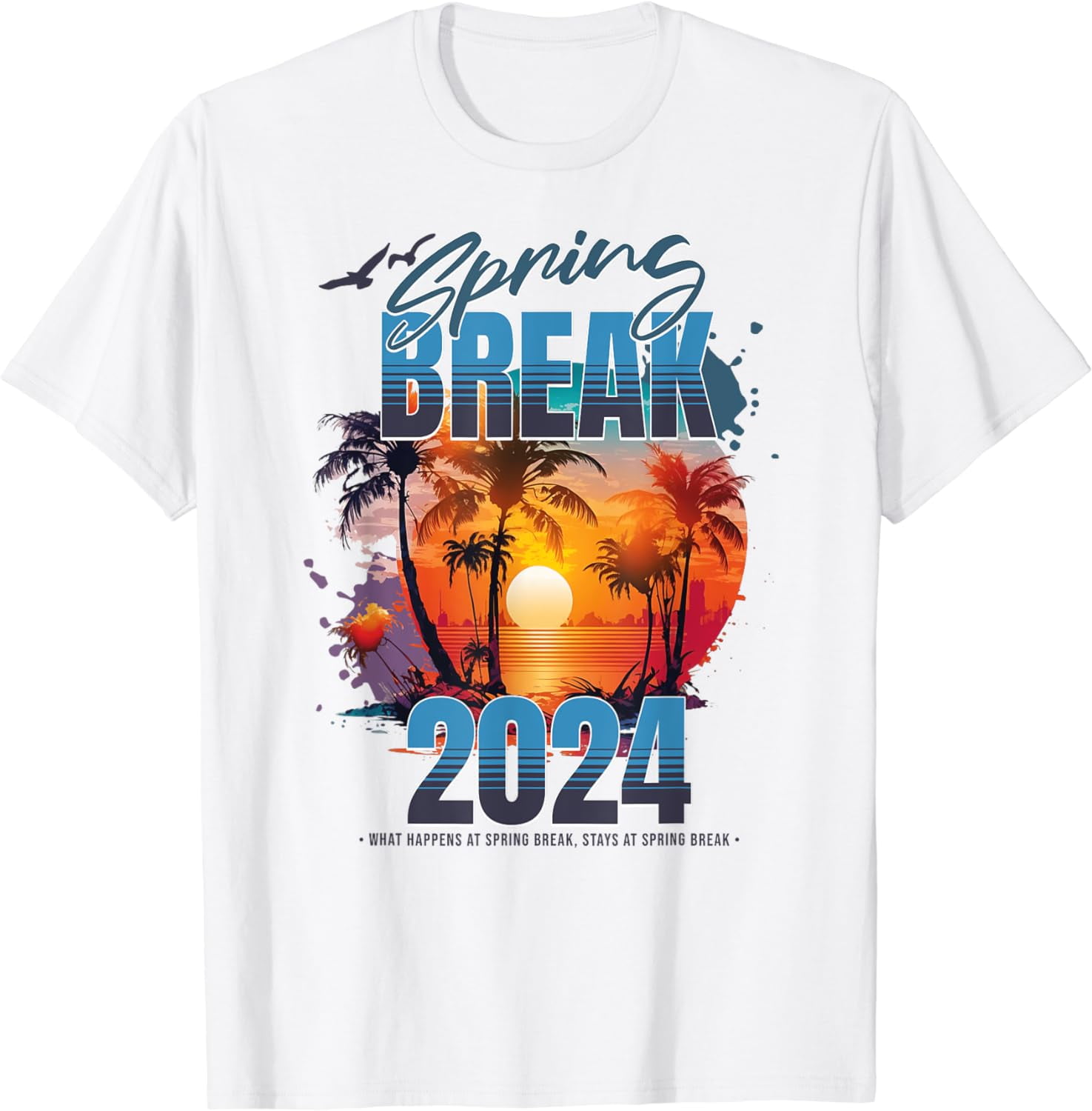 Spring Break 2024 - Retro Beach Scene T-Shirt - Walmart.com