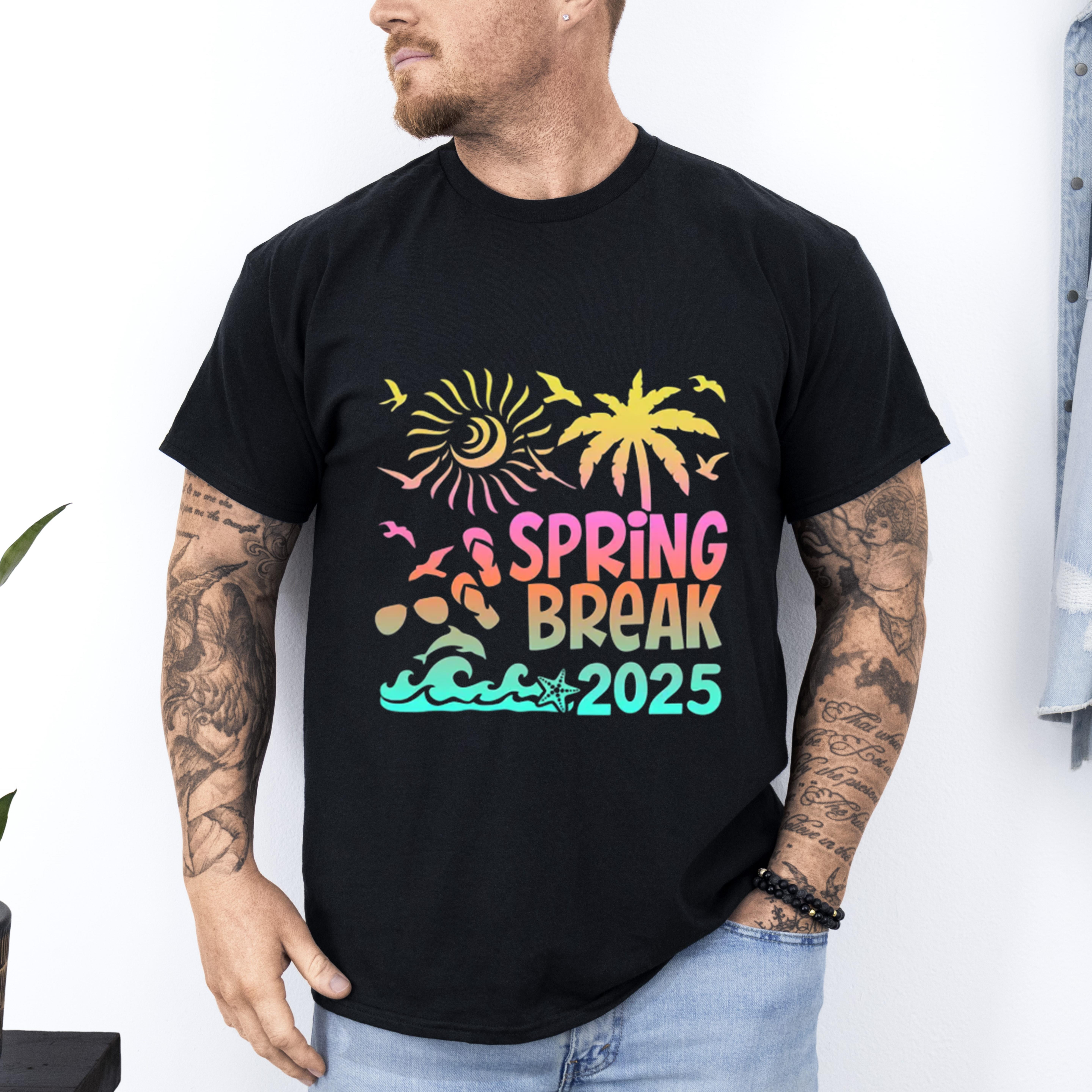 Spring Break 2025 Shirt with Beach Vibes 2025 Design for Your Ultimate Vacation Vibes, for men ...
